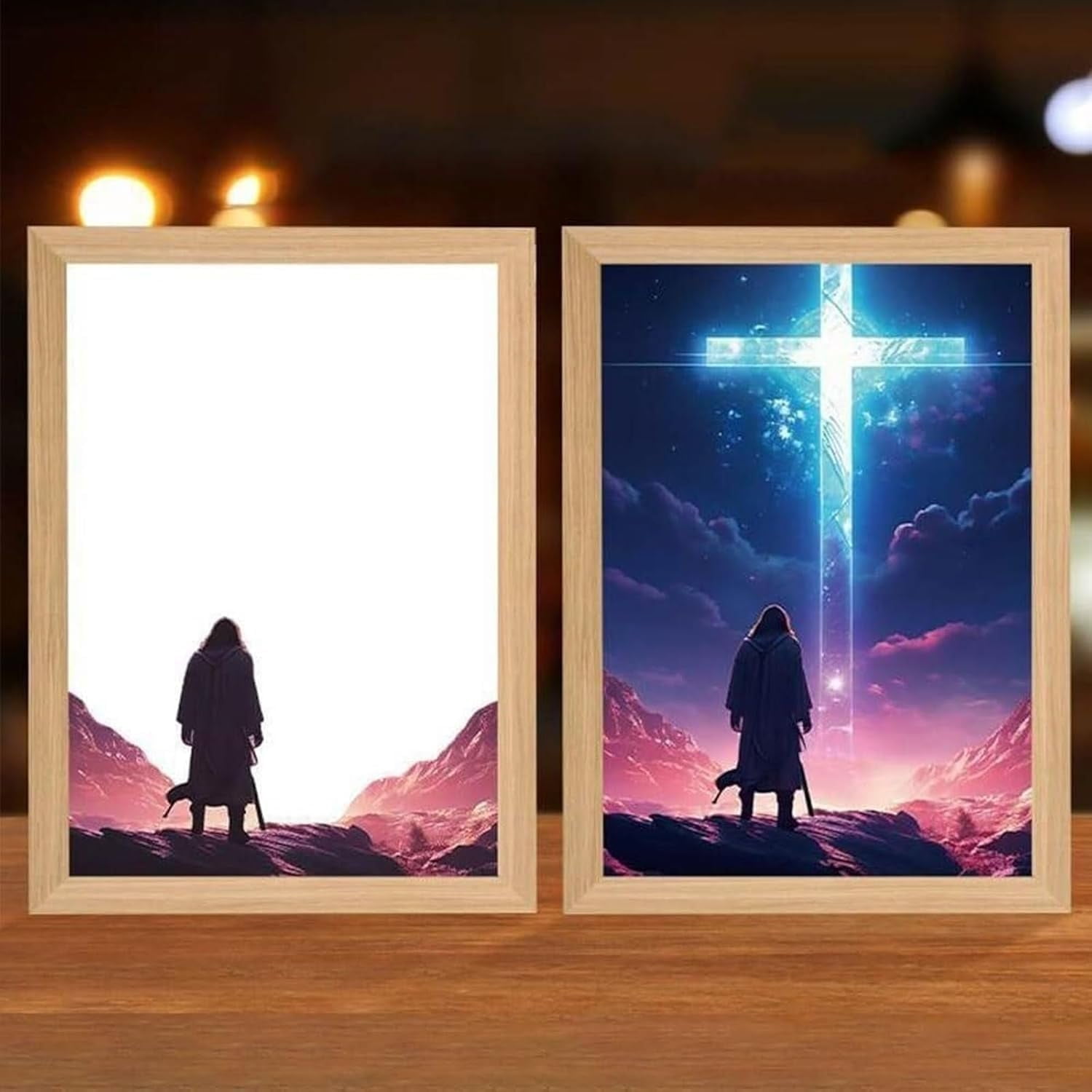 Luminworks Jesus Lamp 4D LED Jesus Night Light Christ-Frame Light ...