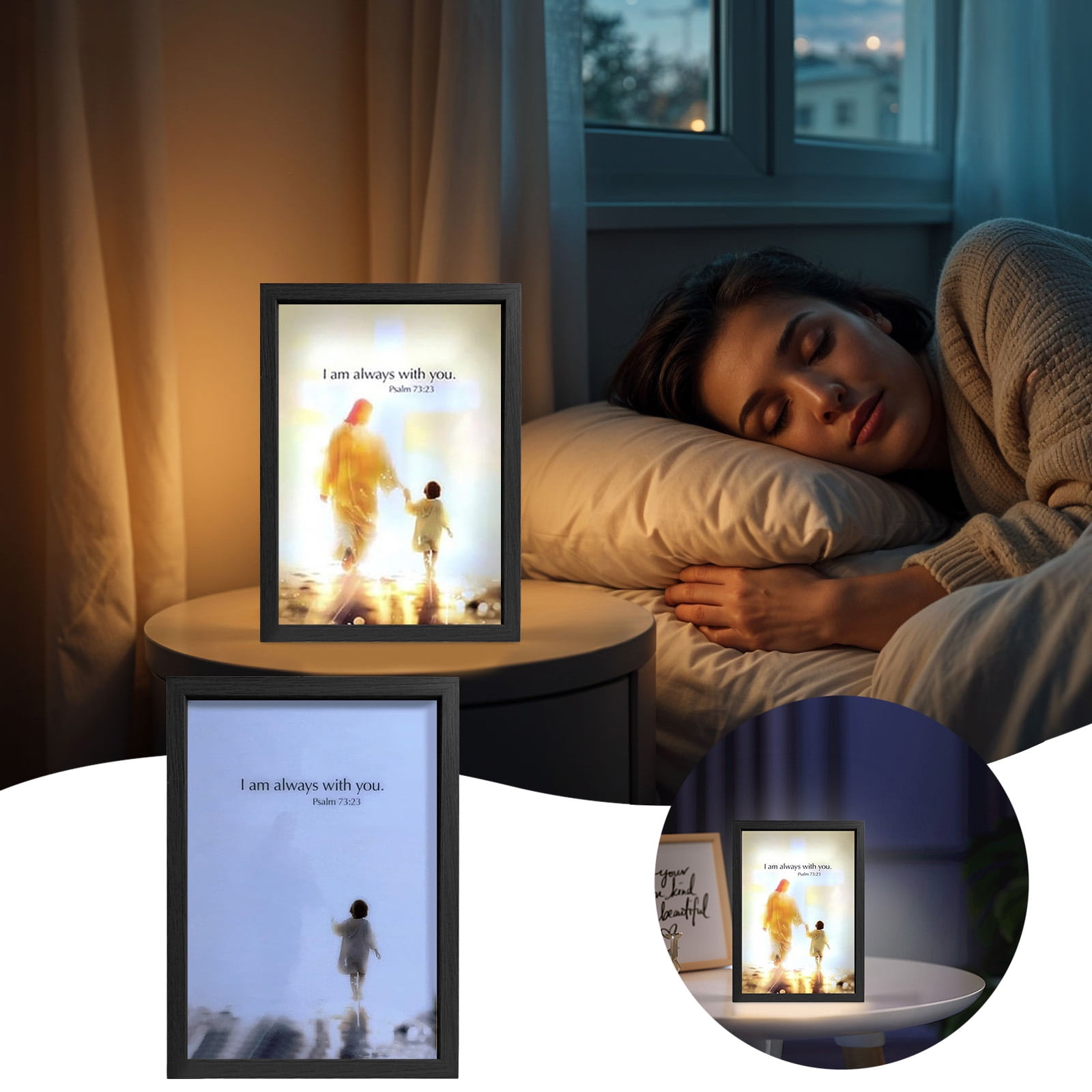 Luminworks Jesus Lamp, 4d LED Frame Light, Painting Jesus Night Light ...