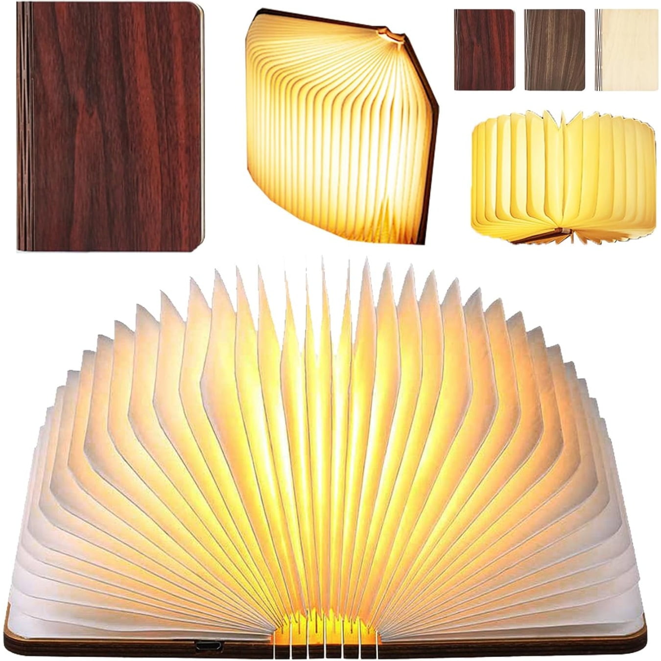 Lumio Book Lamp, Lumio Book Light, Night Light Lamp, Wooden Folding LED ...