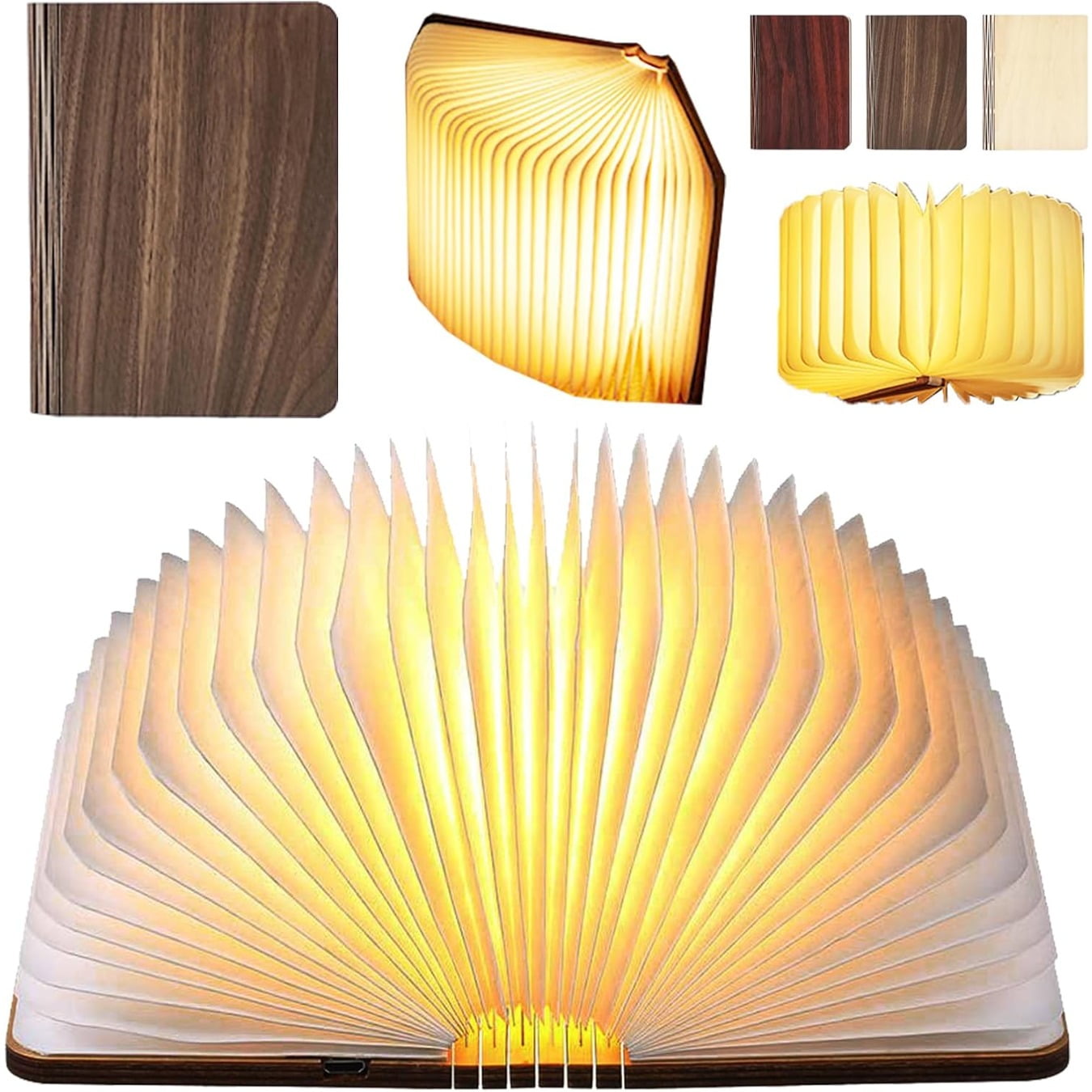 Lumio Book Lamp, Lumio Book Light, Night Light Lamp, Wooden Folding LED ...