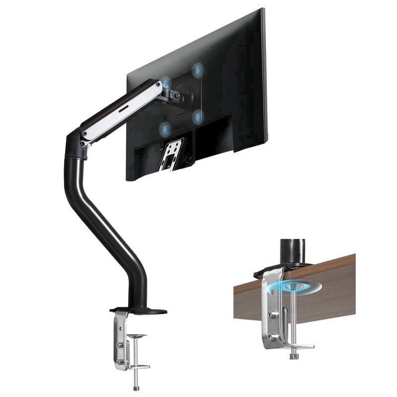 Lumioca Single Monitor Arm Gas Spring Arm Freestanding Full-Motion ...