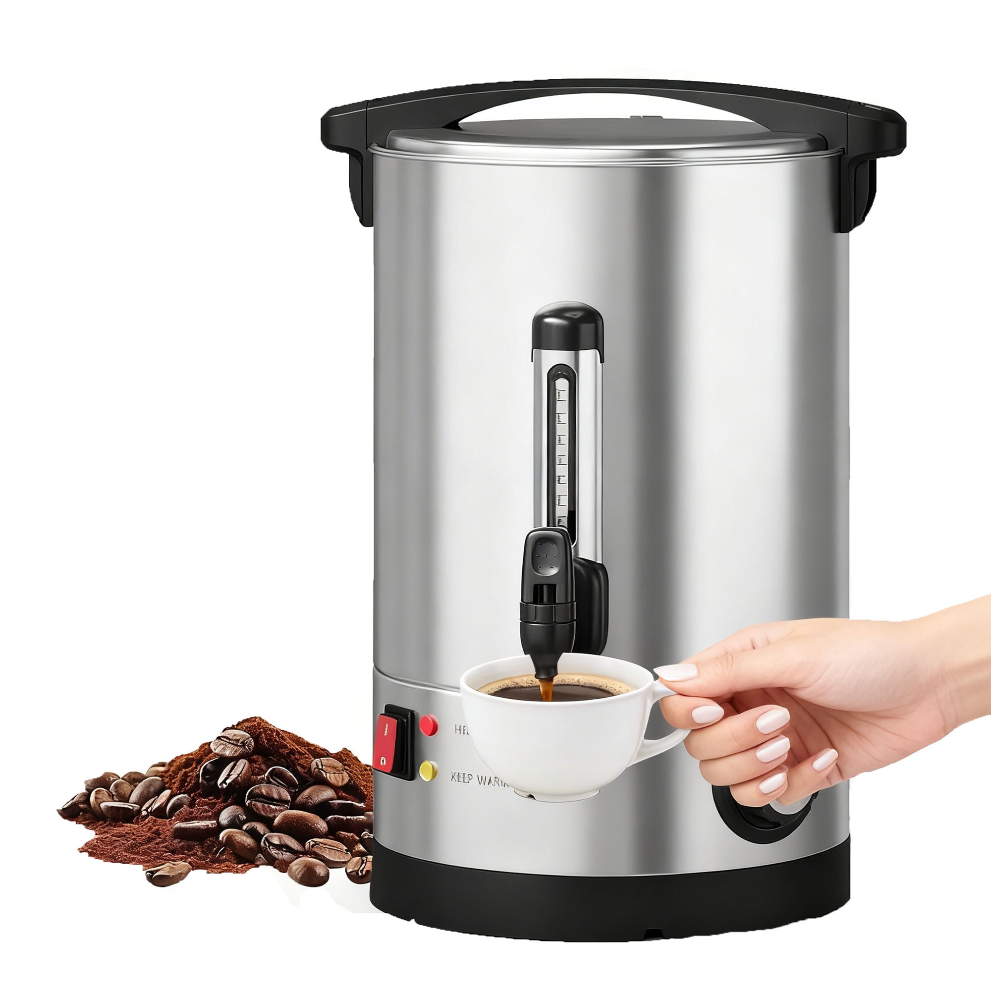 Lumiparty 10 L Stainless Steel Coffee Urn, 60 Cups Hot Coffee Water ...