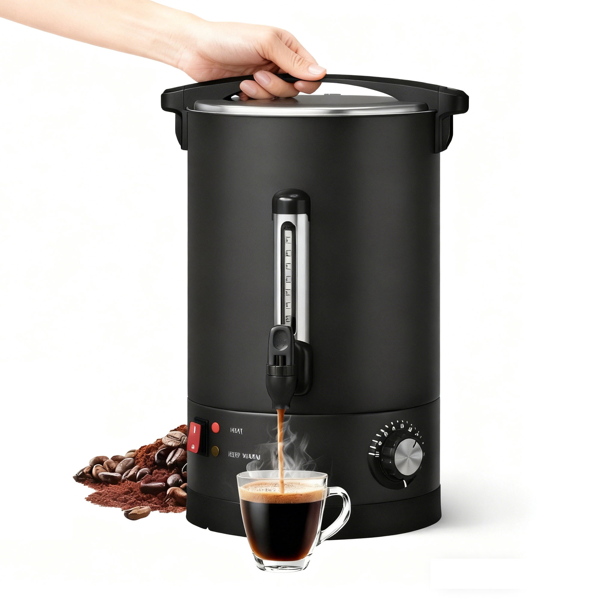 Lumiparty 12 L Stainless Steel Coffee Urn, 80 Cups Double Wall ...