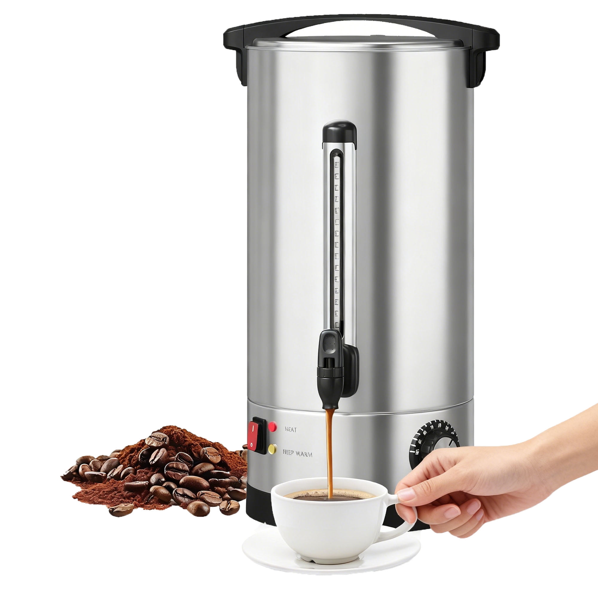 Lumiparty 16 L Stainless Steel Coffee Urn, 110 Cups Hot Coffee Water ...