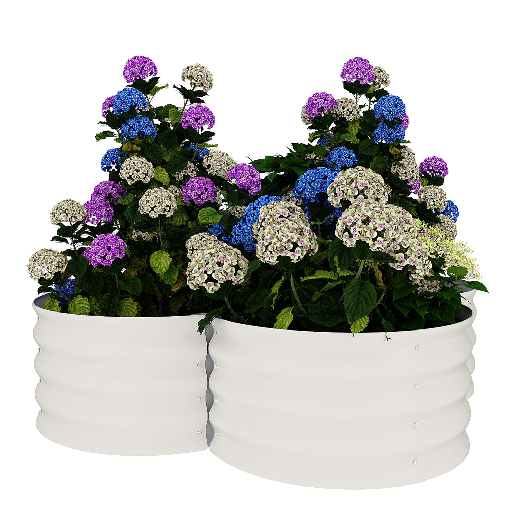 Lumiparty 2-Pack Flower-Shaped Galvanized Raised Garden Beds, 12" Deep ...