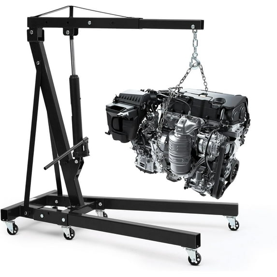 Lumiparty 2 Ton Engine Hoist with 6 Casters, Hydraulic Shop Crane ...