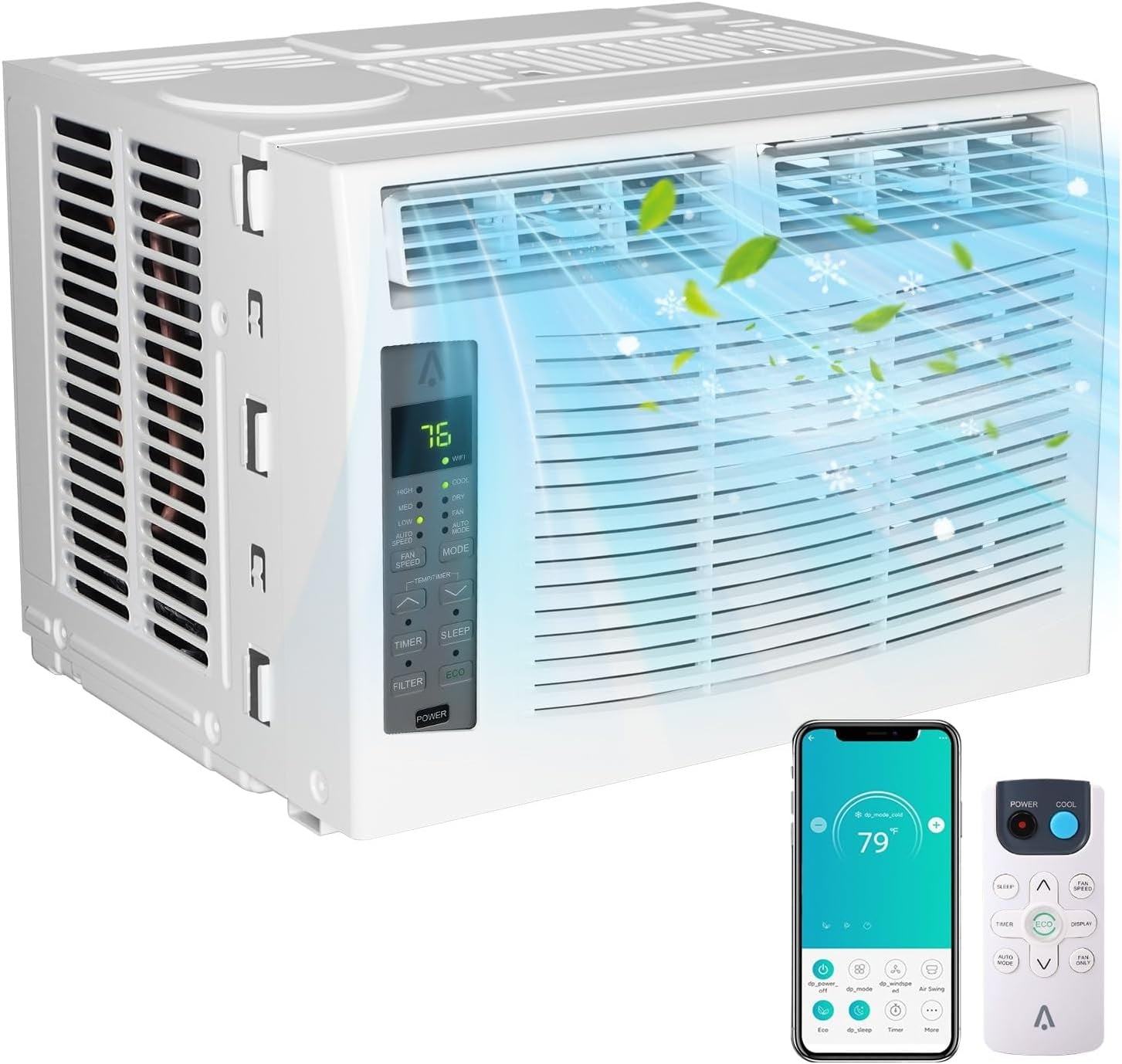 Lumiparty 6,000 BTU Window Air Conditioner with WiFi, Smart AC Unit ...