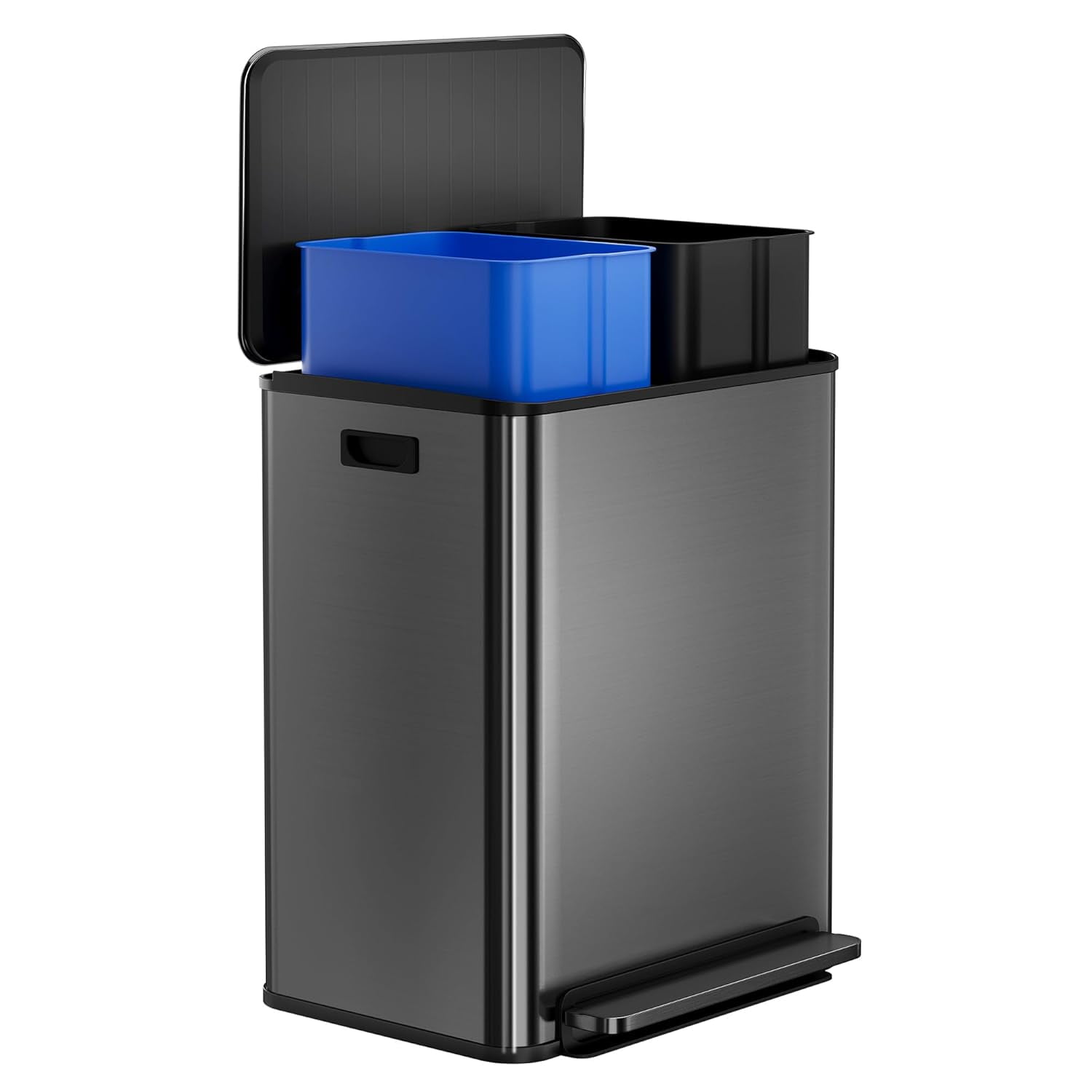 Lumiparty 60L/16 Gal Dual Compartment Kitchen Trash Can, 2×8 Gal ...