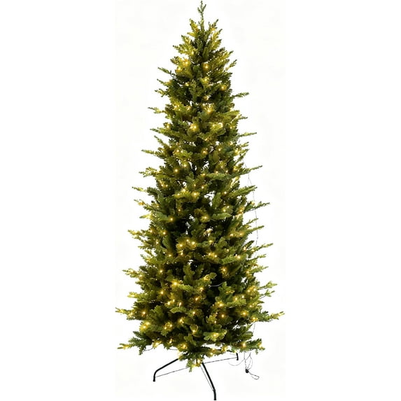 Lumiparty 7.5Ft Pre-Lit Slim Christmas Tree, Pencil Xmas Tree with 350 ...