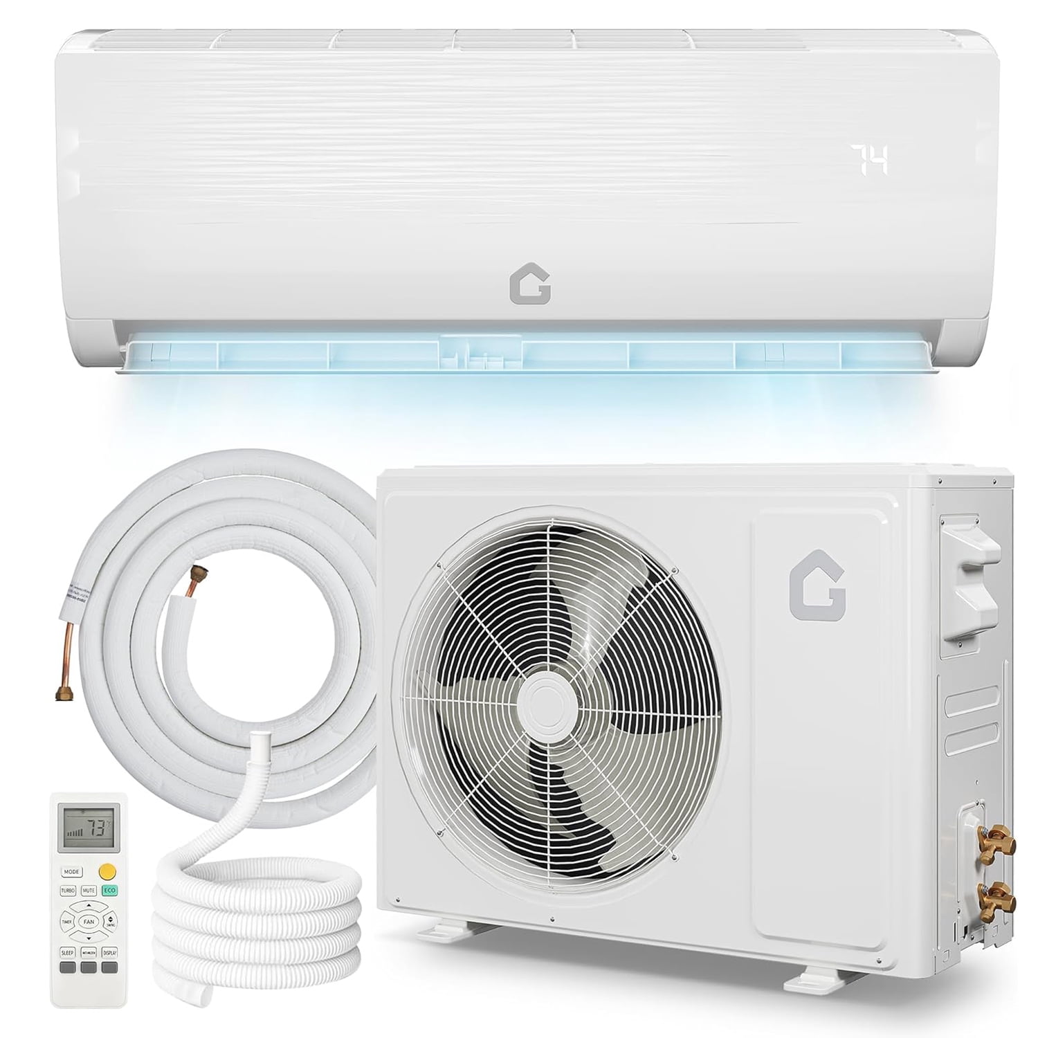 Lumiparty 9000 BTU Mini Split Air Conditioner & Heat Pump, 19 SEER2 ...