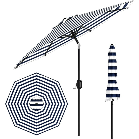 9FT Outdoor Patio Umbrella with Push Button Tilt and Crank, Market ...
