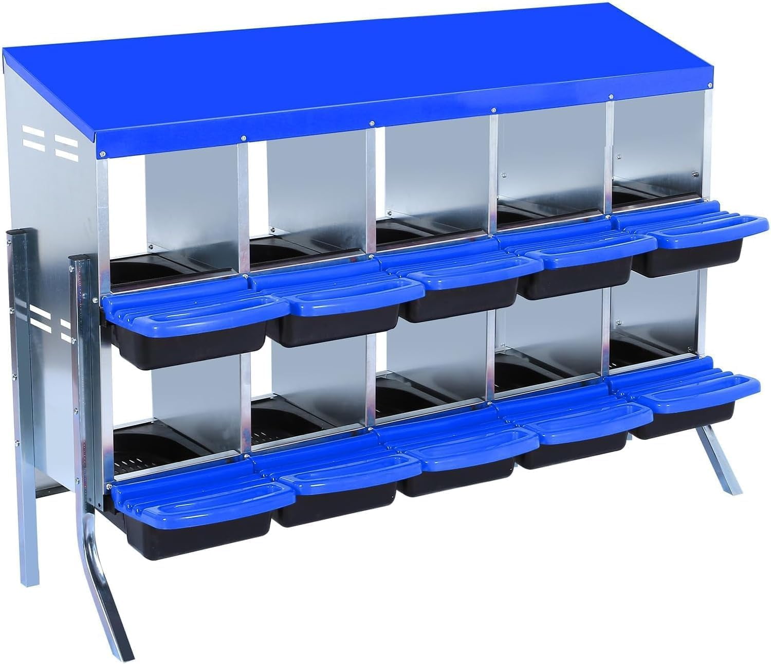 Lumiparty Chicken Nesting Boxes for Laying Eggs, 10 Compartments Metal ...