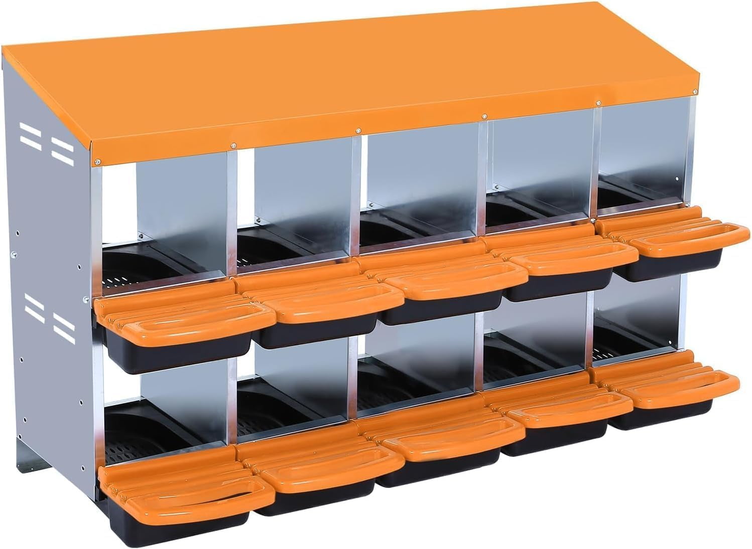Lumiparty Chicken Nesting Boxes for Laying Eggs, 10 Compartments Metal ...