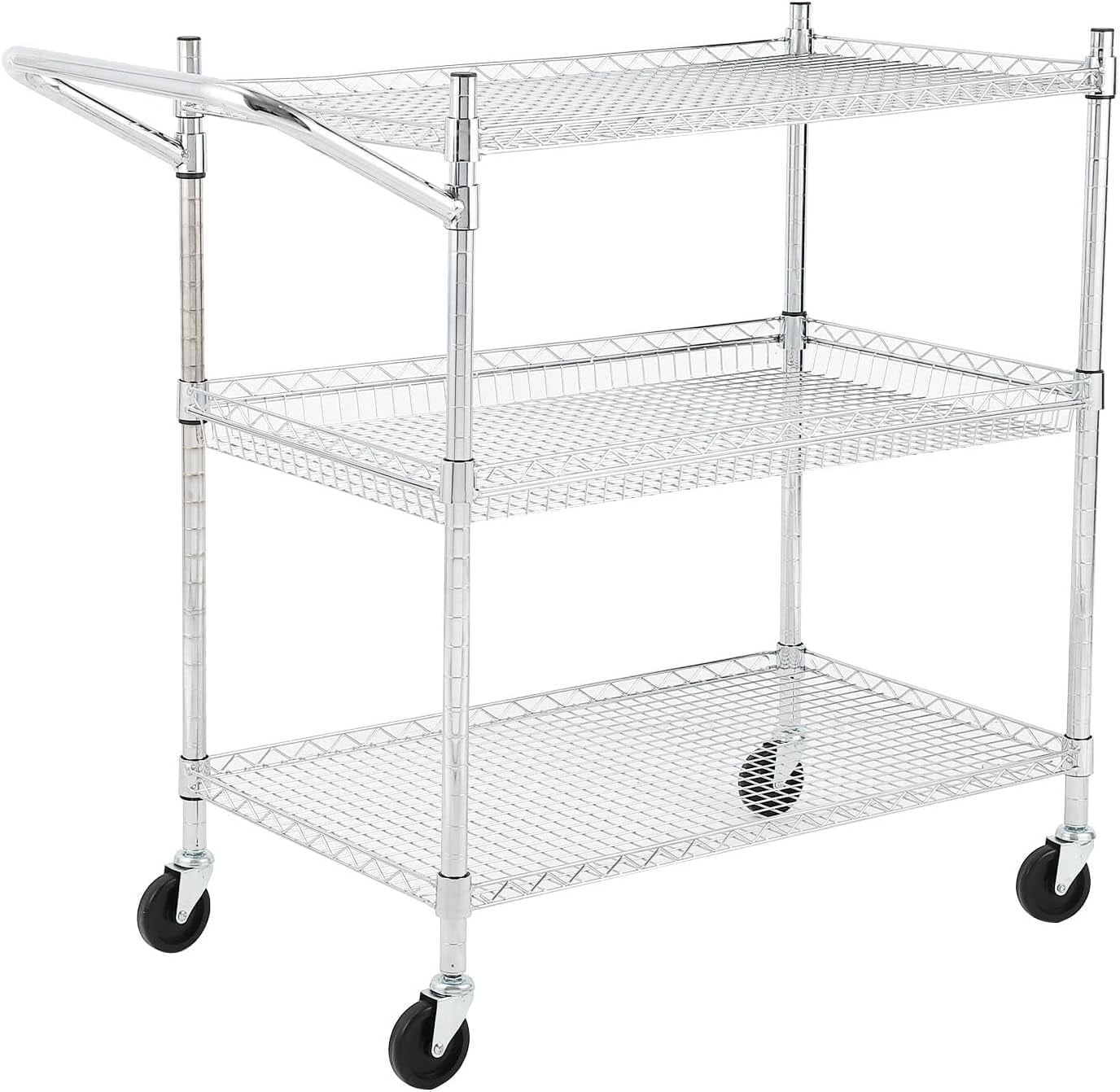 Lumiparty Heavy Duty 3-Tier Rolling Utility Cart, Commercial Grade Wire ...