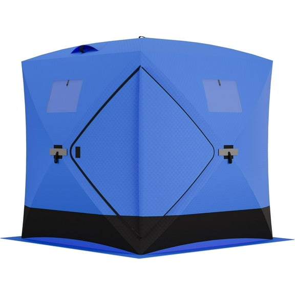 Gaderth 3-4 Person Pop-Up Ice Fishing Tent, Ice Fishing Shelter ...