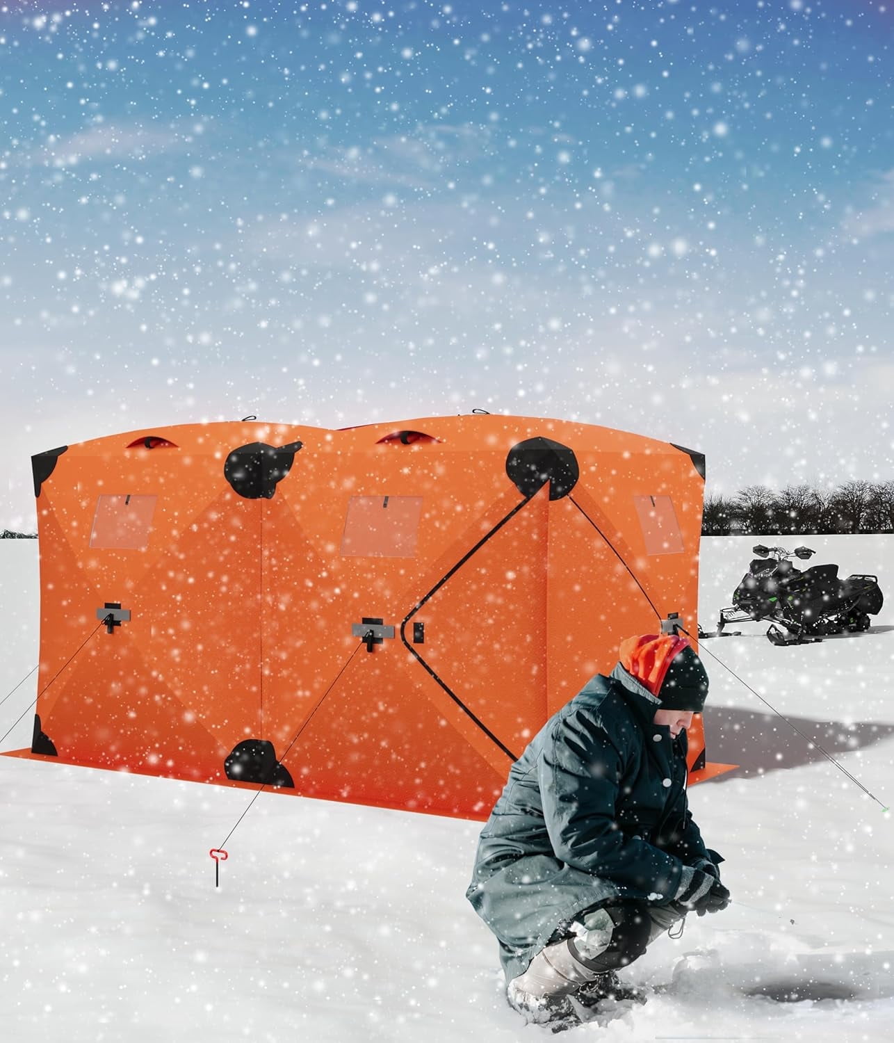 Lumiparty Pop-up Ice Fishing Shelter, 5-7 Person Insulated Tent ...