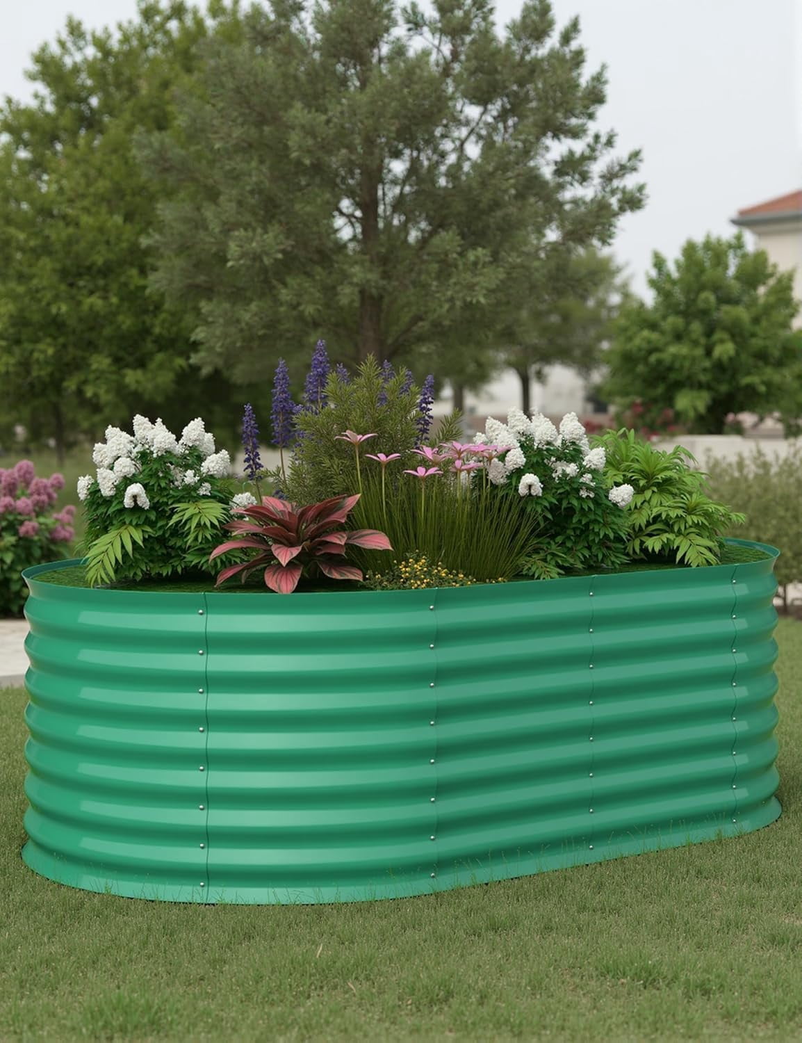 Lumiparty Raised Garden Bed Kit, 6x3x2ft Outdoor Metal Galvanized ...