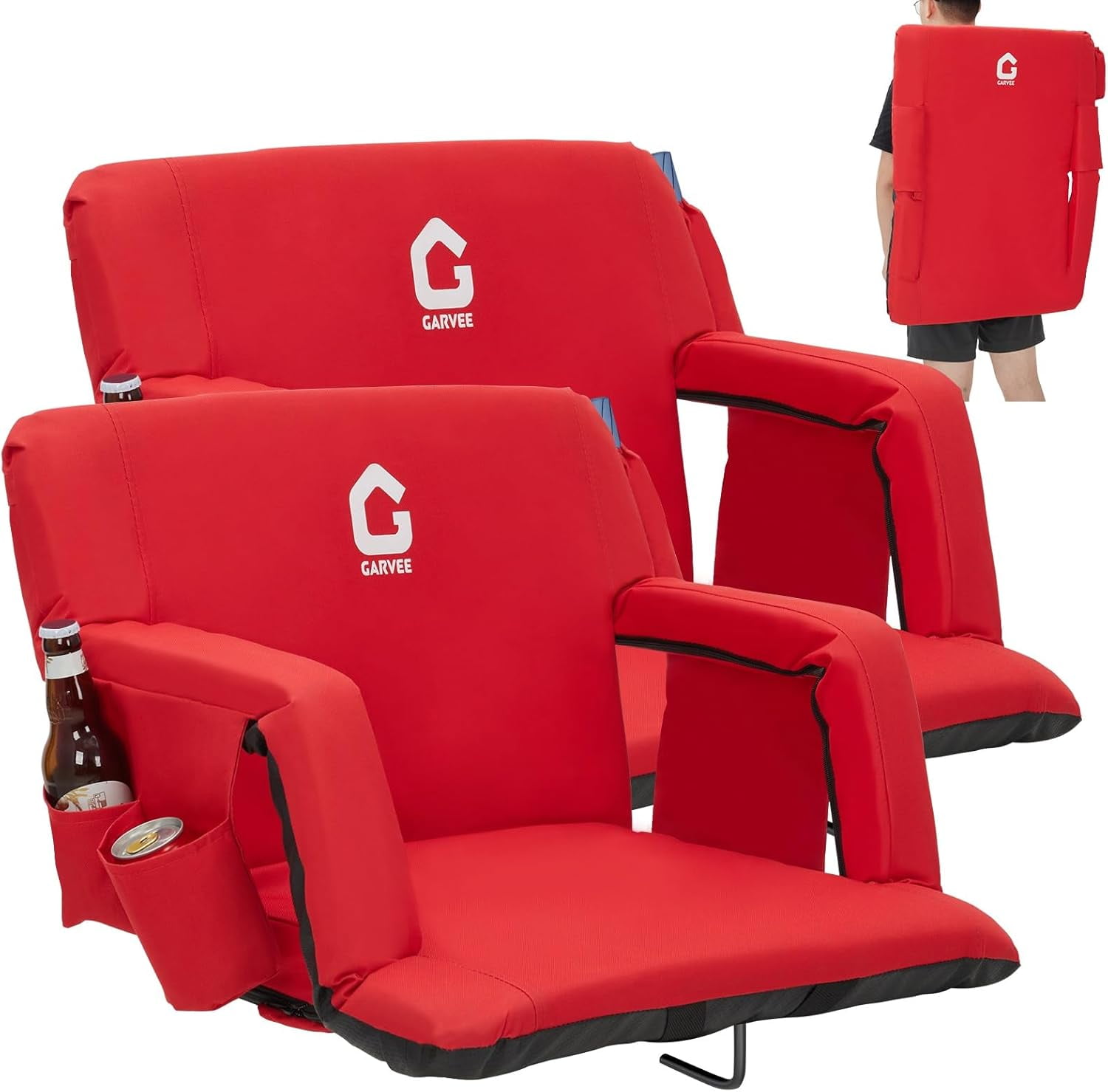 Lumiparty Reclining Stadium Seats with Back Support and Padded Cushion ...