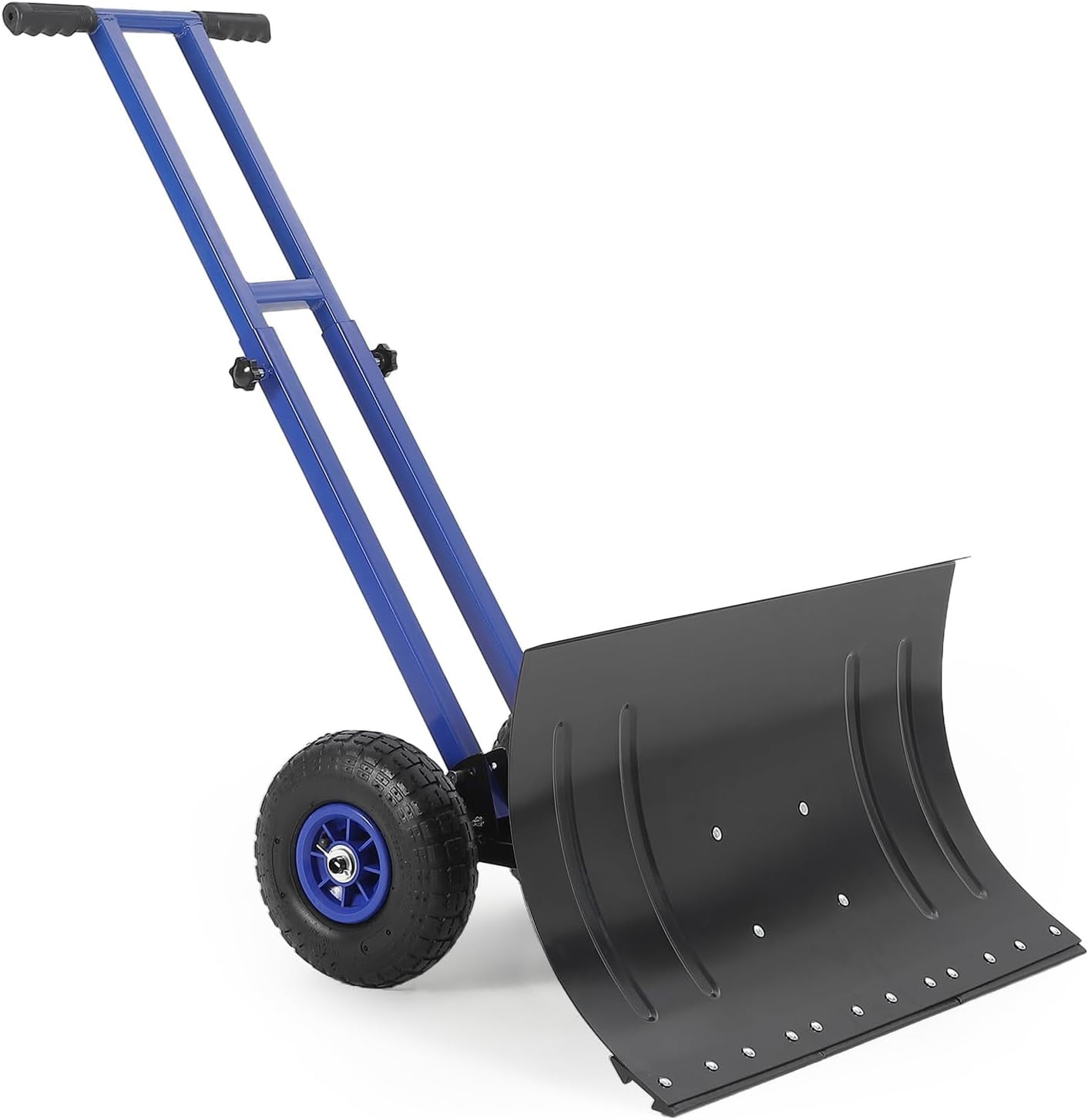 Lumiparty Snow Shovel with Wheels, Heavy Duty Double Rod Wheeled Snow ...