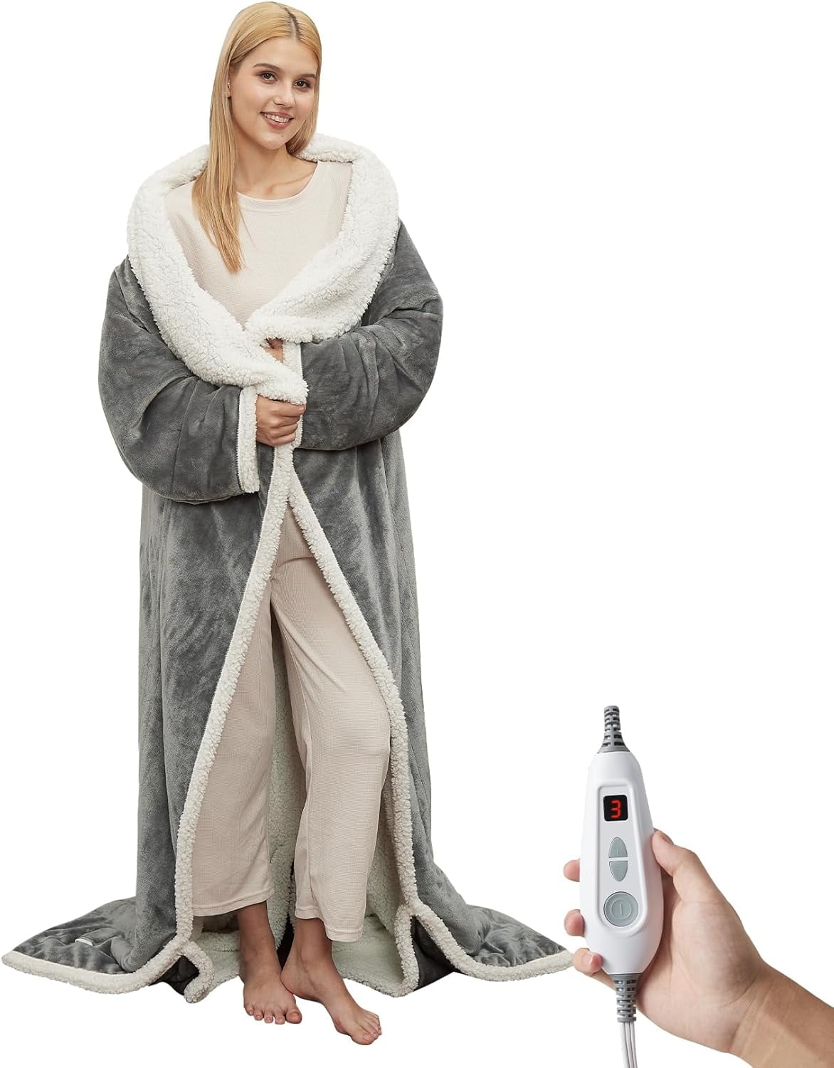 Lumiparty Wearable Heated Blanket with Foot Pocket, Machine Washabl ...