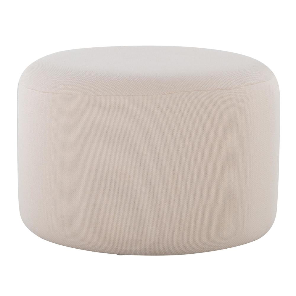 Lumisource Large Round Pouf in Knitted Beige Fabric - Walmart.com