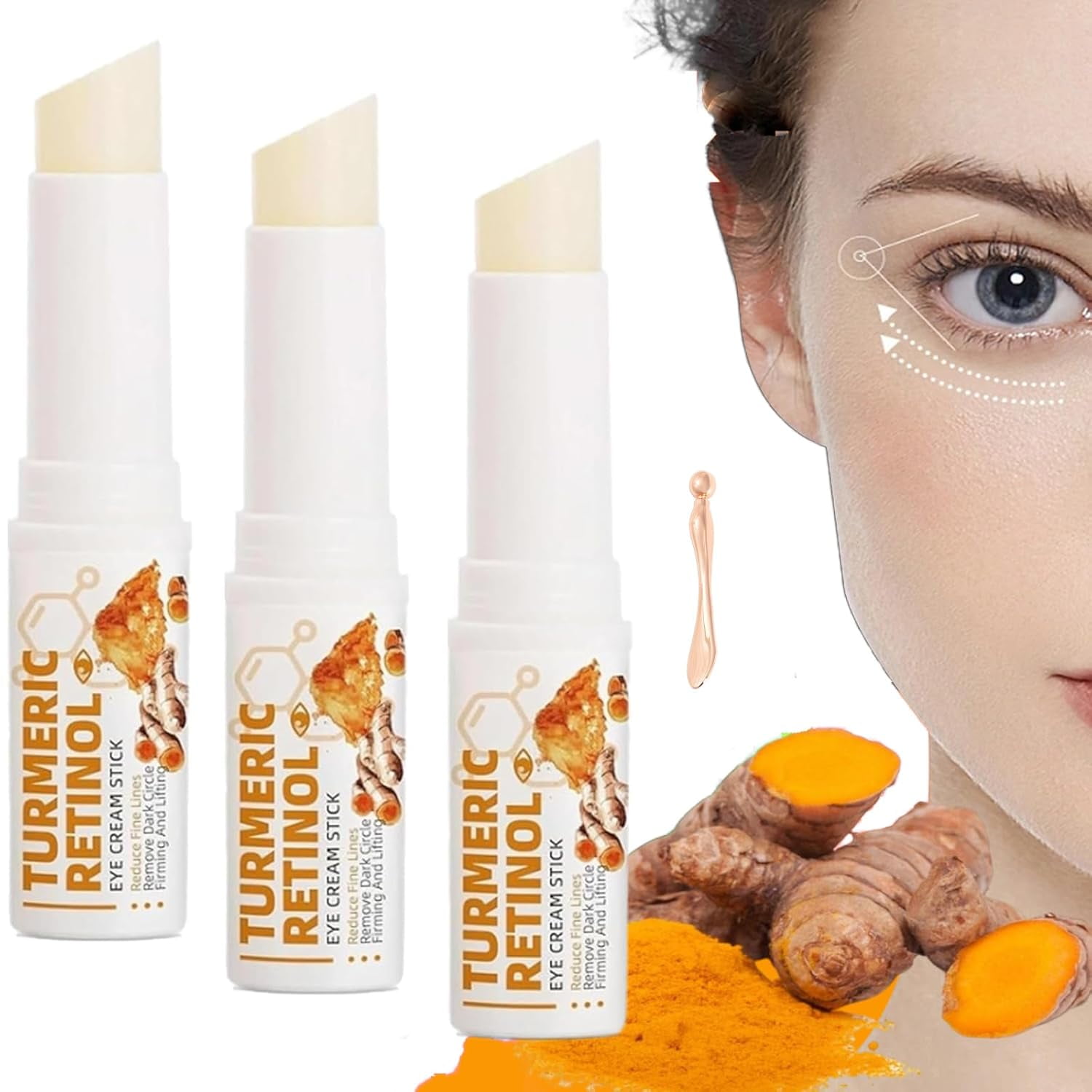 Lumistick for Eye Bags, Turmeric Eye Cream Stick, Eye Balm Stick ...