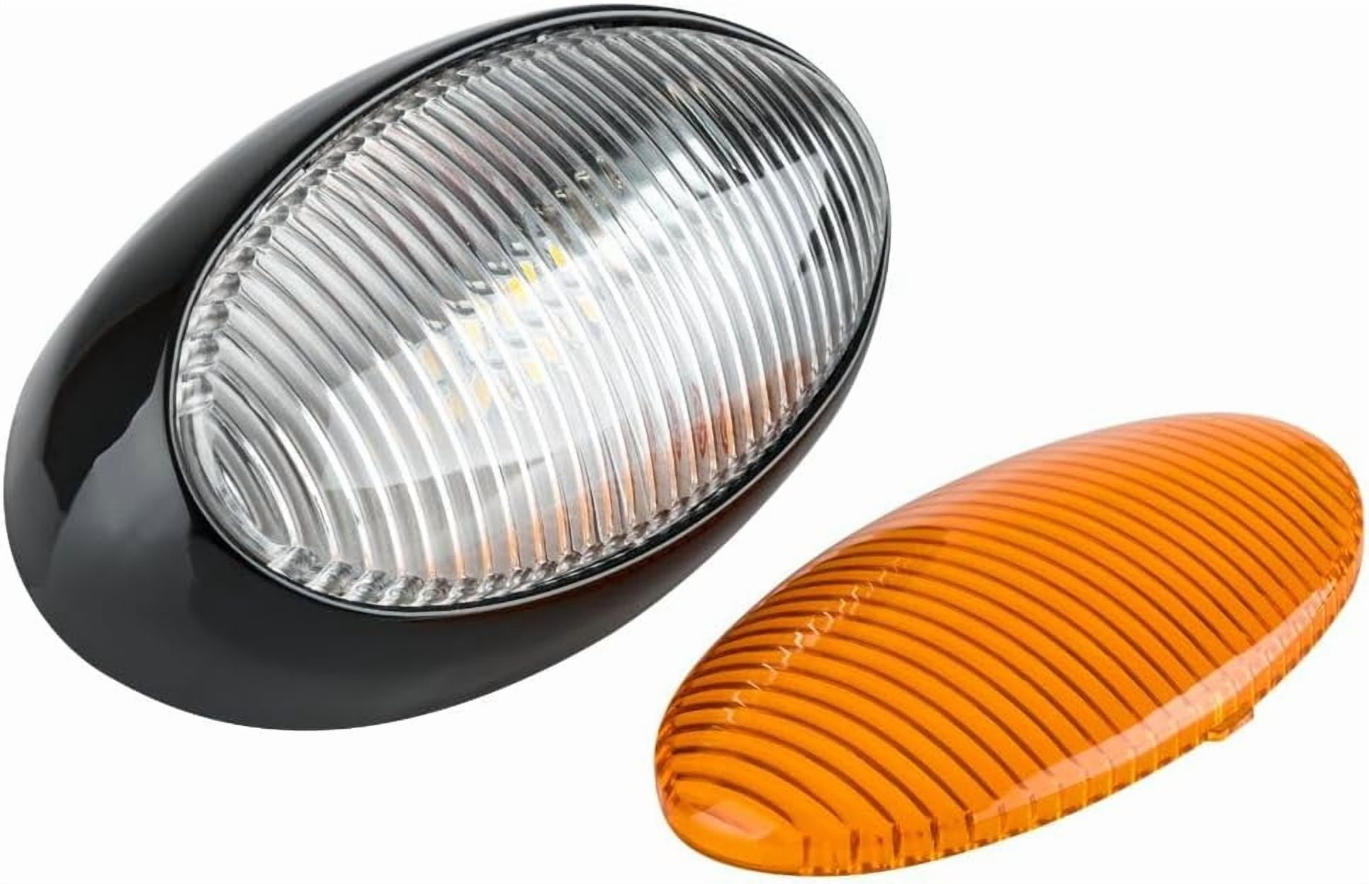 Lumitronics 37102 12V LED Oval Porch Utility Light, Black No Switch LED ...