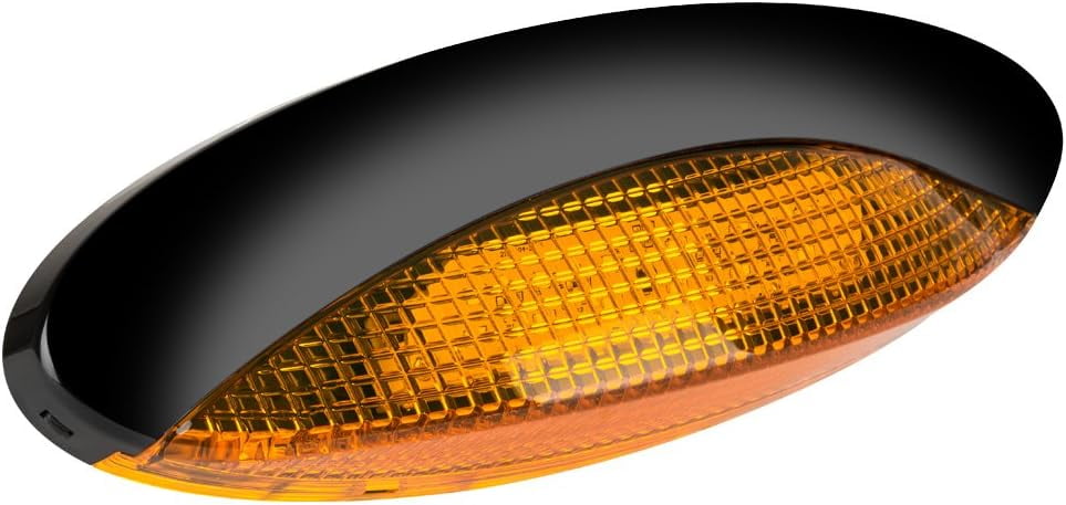 Lumitronics Amber Lens LED Euro Style RV Porch Light Camper Accessories ...
