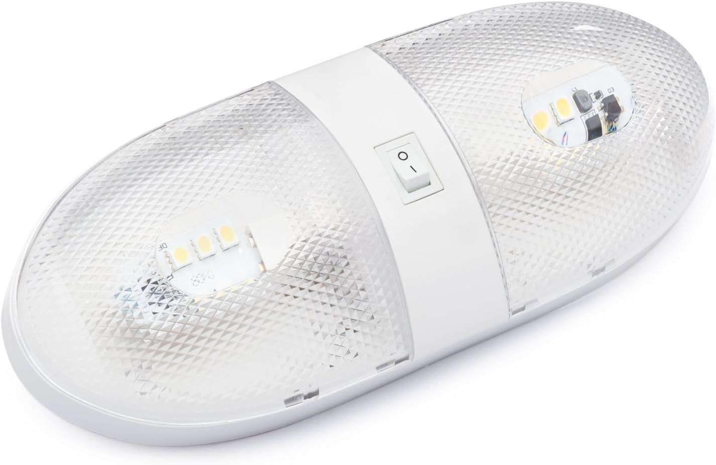 Lumitronics Interior LED Double RV Ceiling Dome Light with On/Off ...