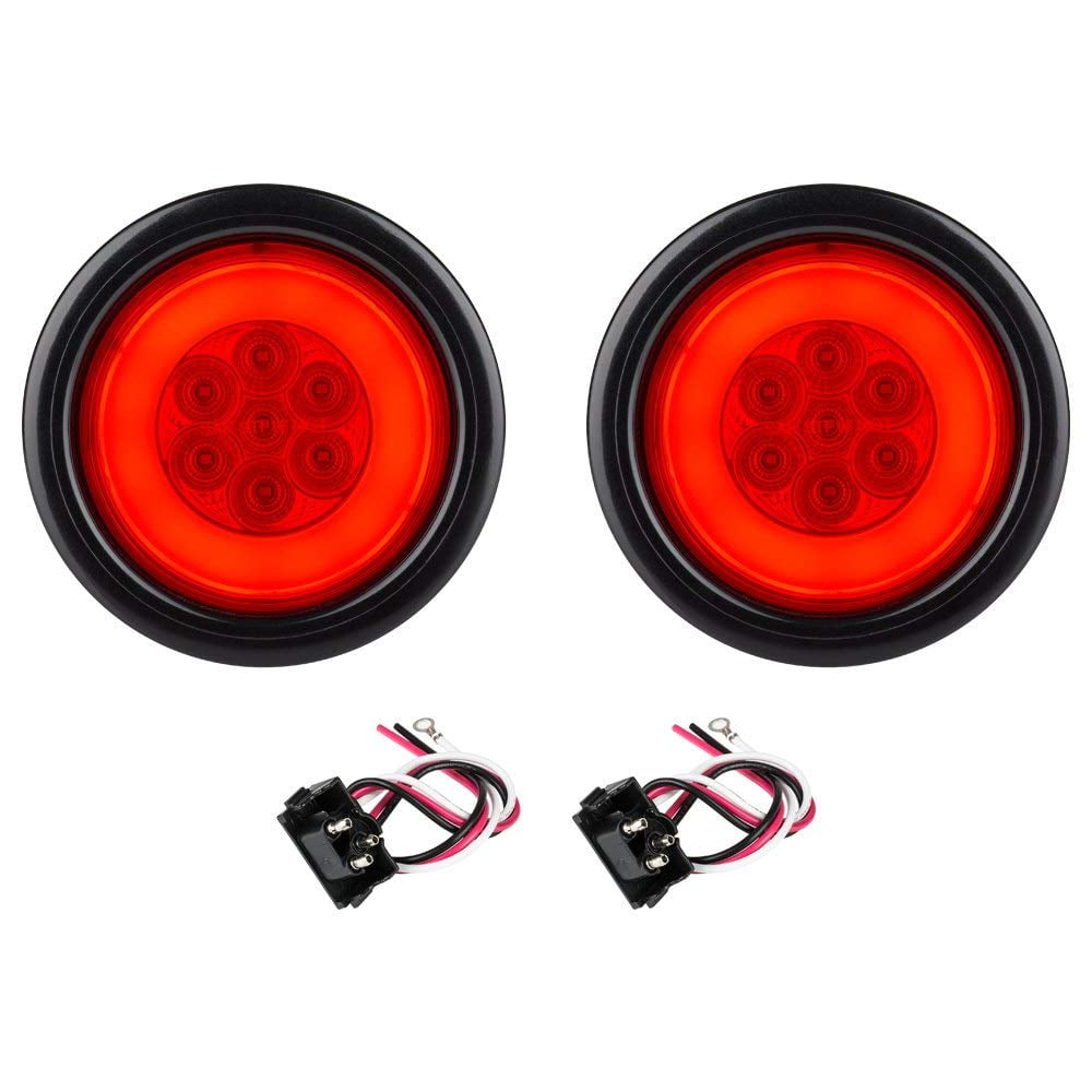 Lumitronics RV HALO LED STF9 4" Sealed Round Stop/Turn/Tail Lights (Red ...