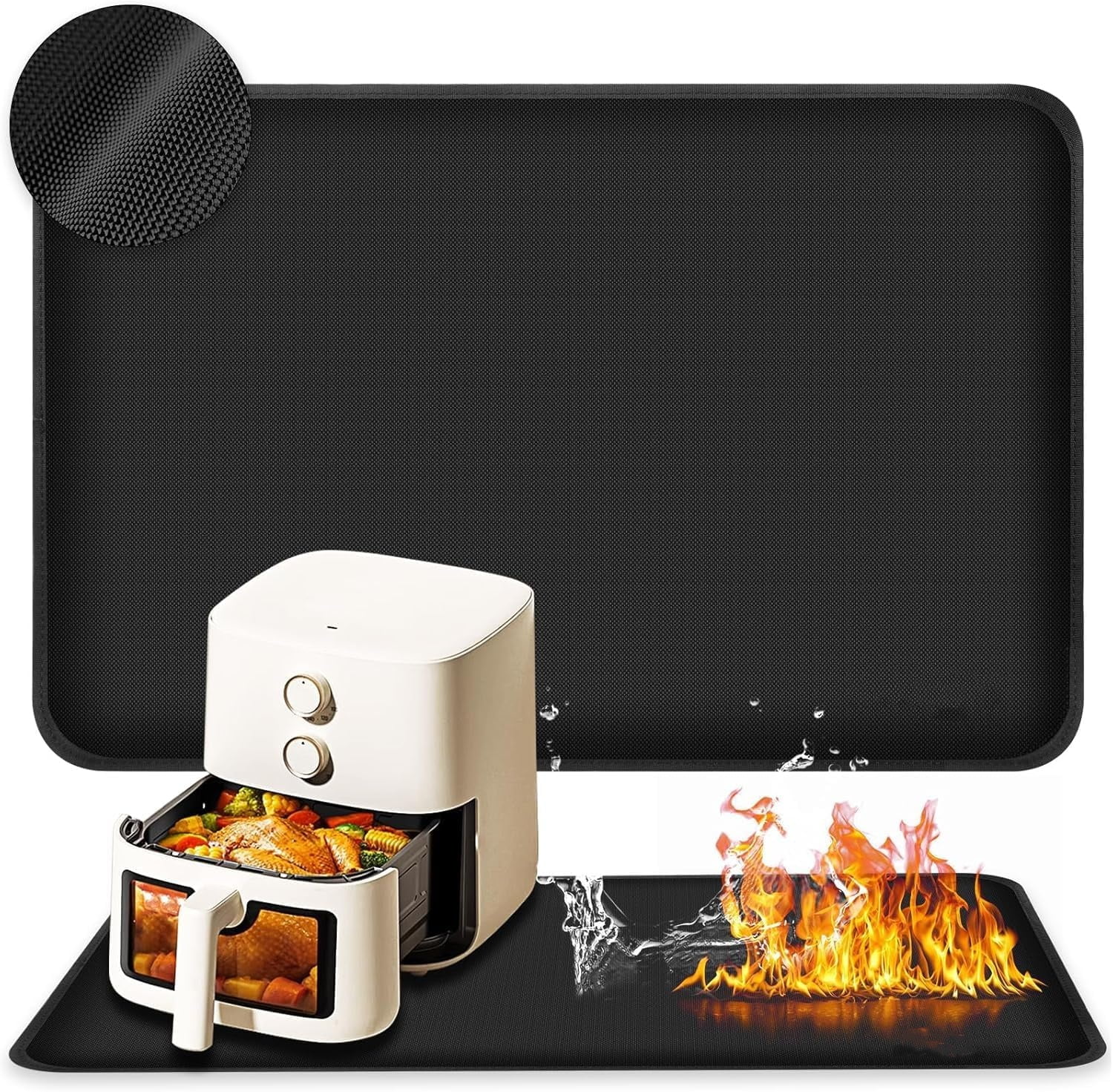 Lumivia 2Pcs Heat Resistant Mat for Air Fryer Site, Fireproof Silicone ...