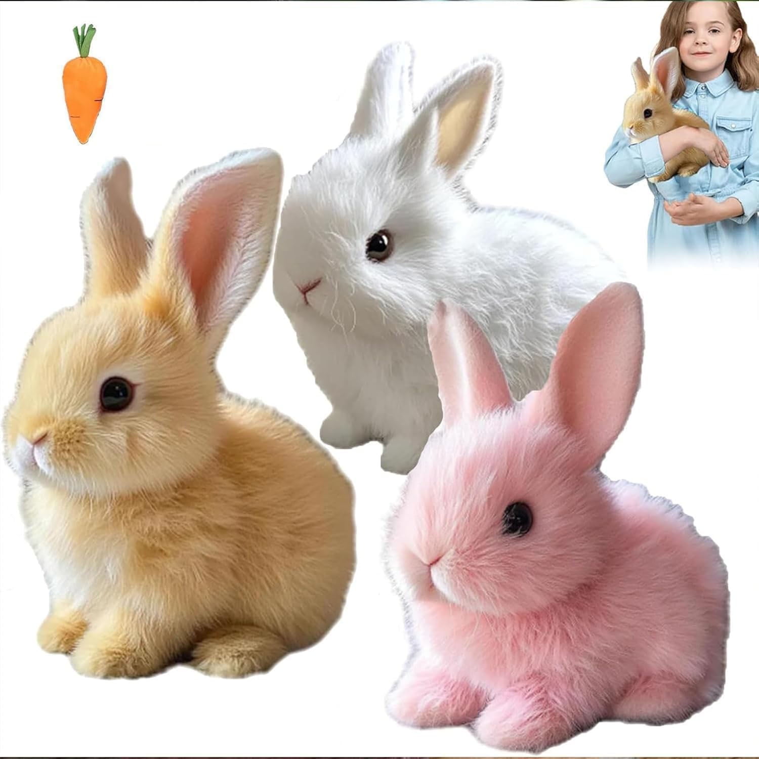 Lumivia Bunby - Easter Realistic Electric Bunny Toy, Interactive Bunny ...