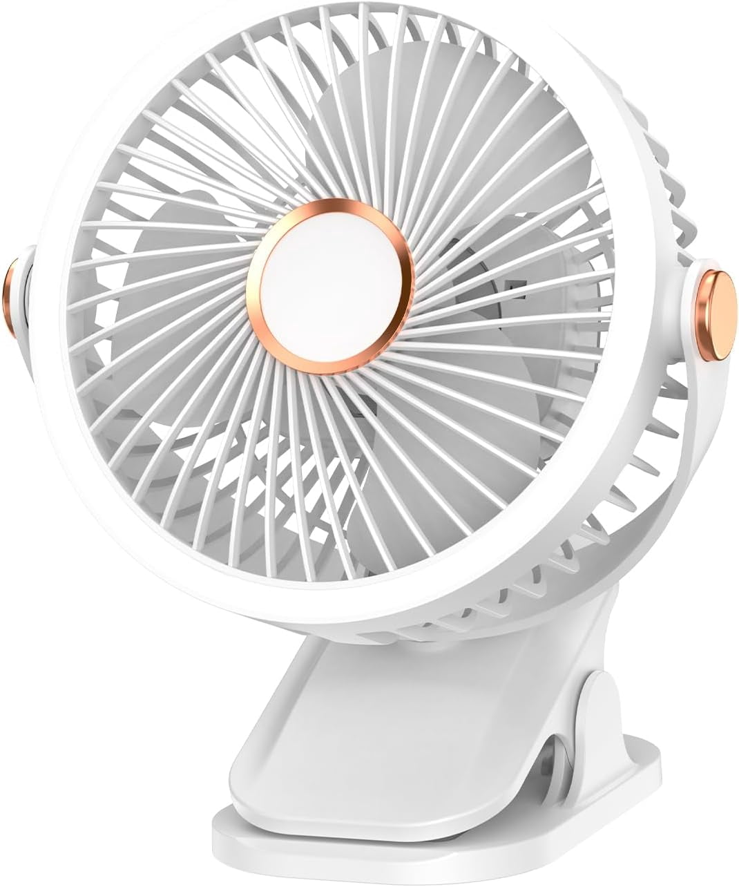 Lumivia Desk Clip Portable Fan Rechargeable 720 ° Adjustable with LED ...