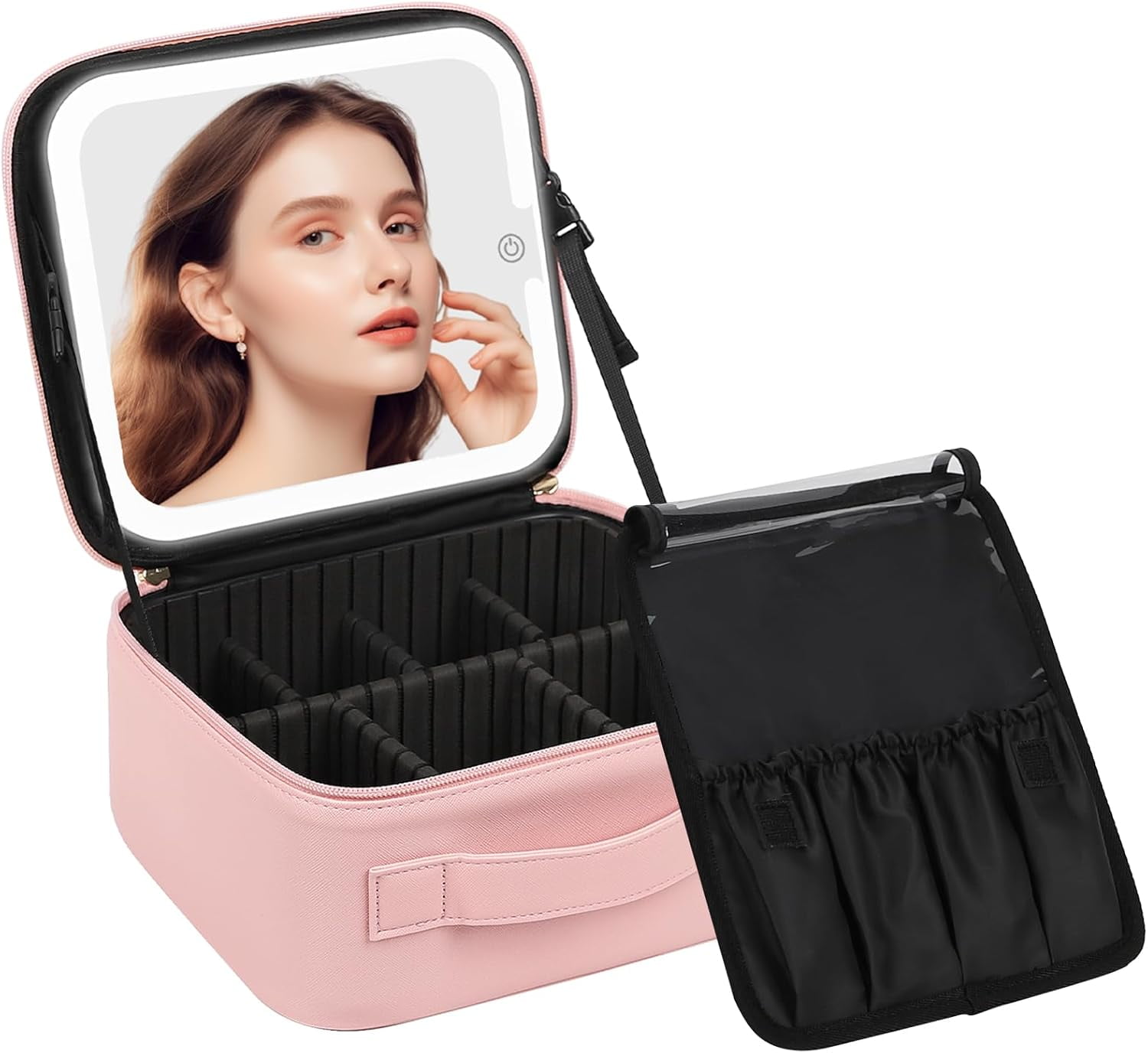 Lumivia Makeup Bag with LED Mirror, Travel Makeup Case for Women and ...
