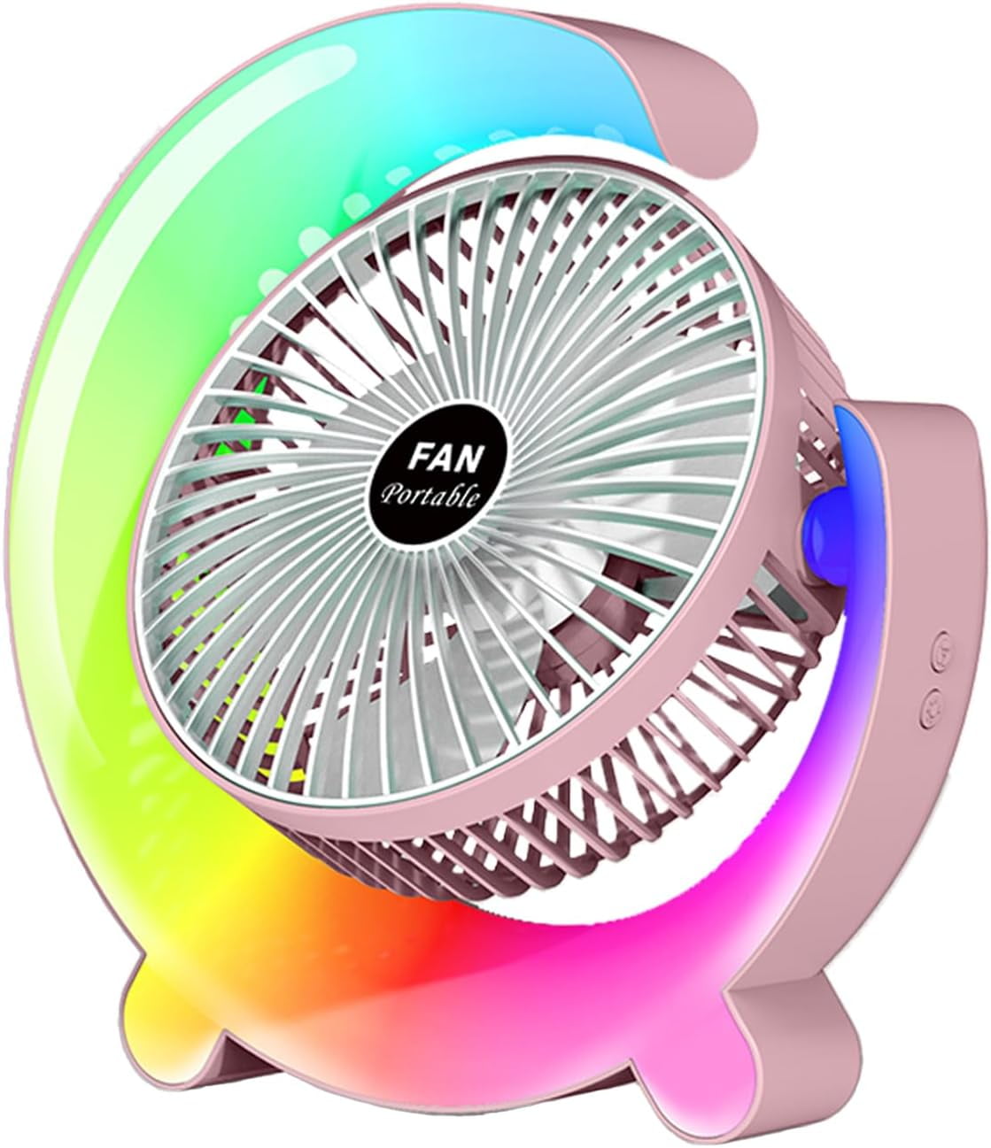 Lumivia Personal Desk Fan with LED Light,3 Speeds 180° Tilt,USB ...