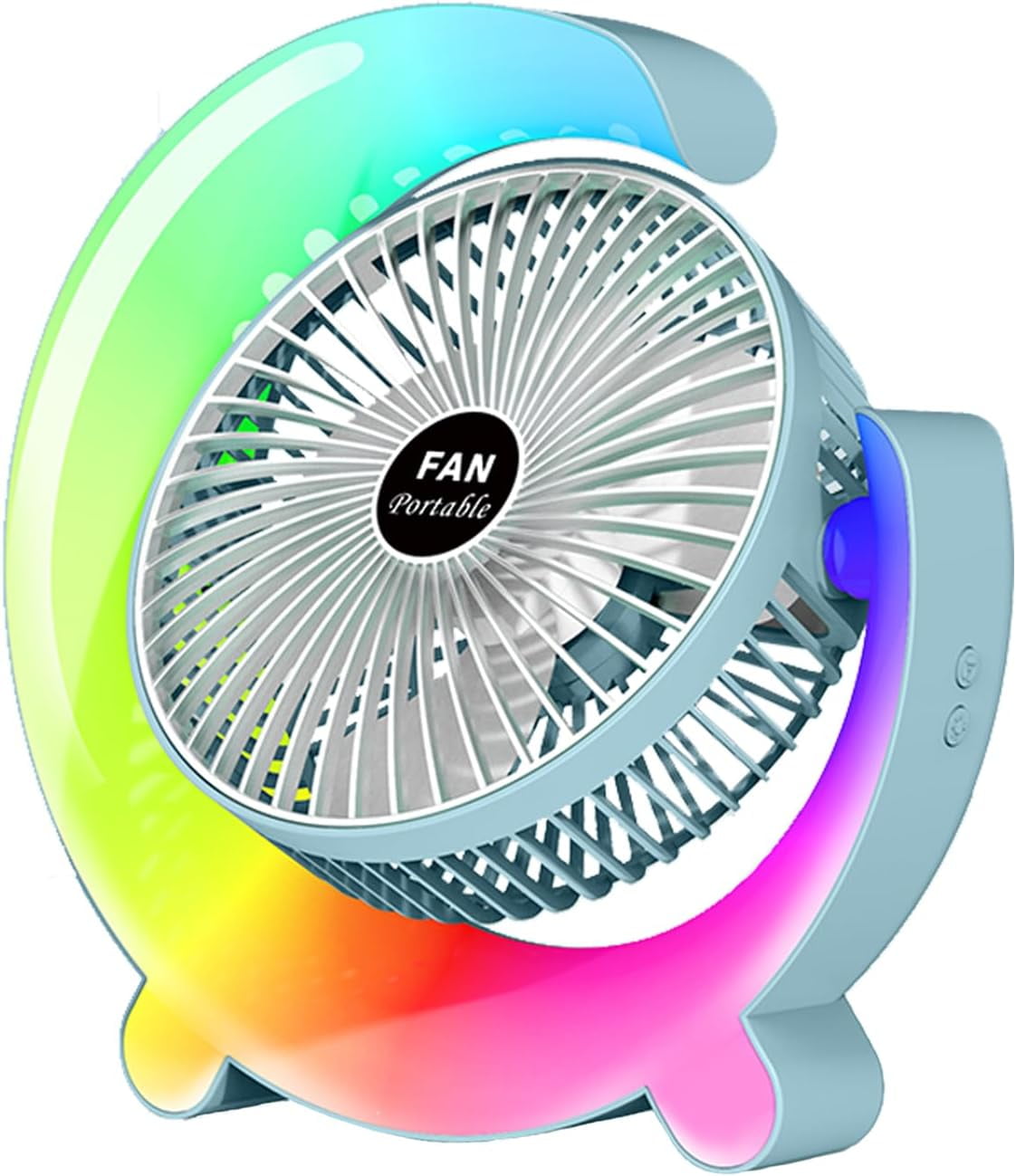 Lumivia Personal Desk Fan with LED Light,3 Speeds 180° Tilt,USB ...