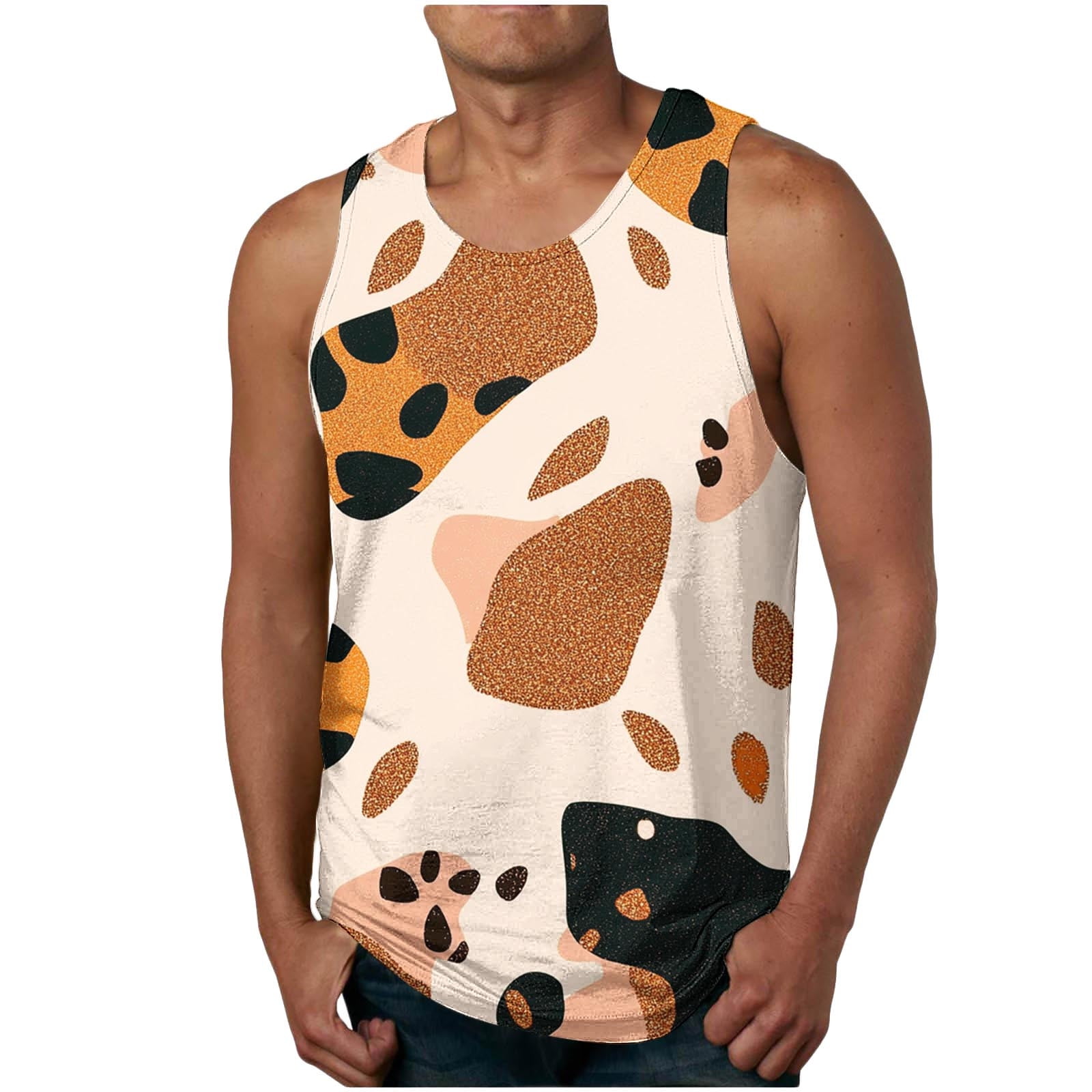 Lumivie Workout Muscle Shirts For Men Gym Halter Tops For Men Plus Size ...