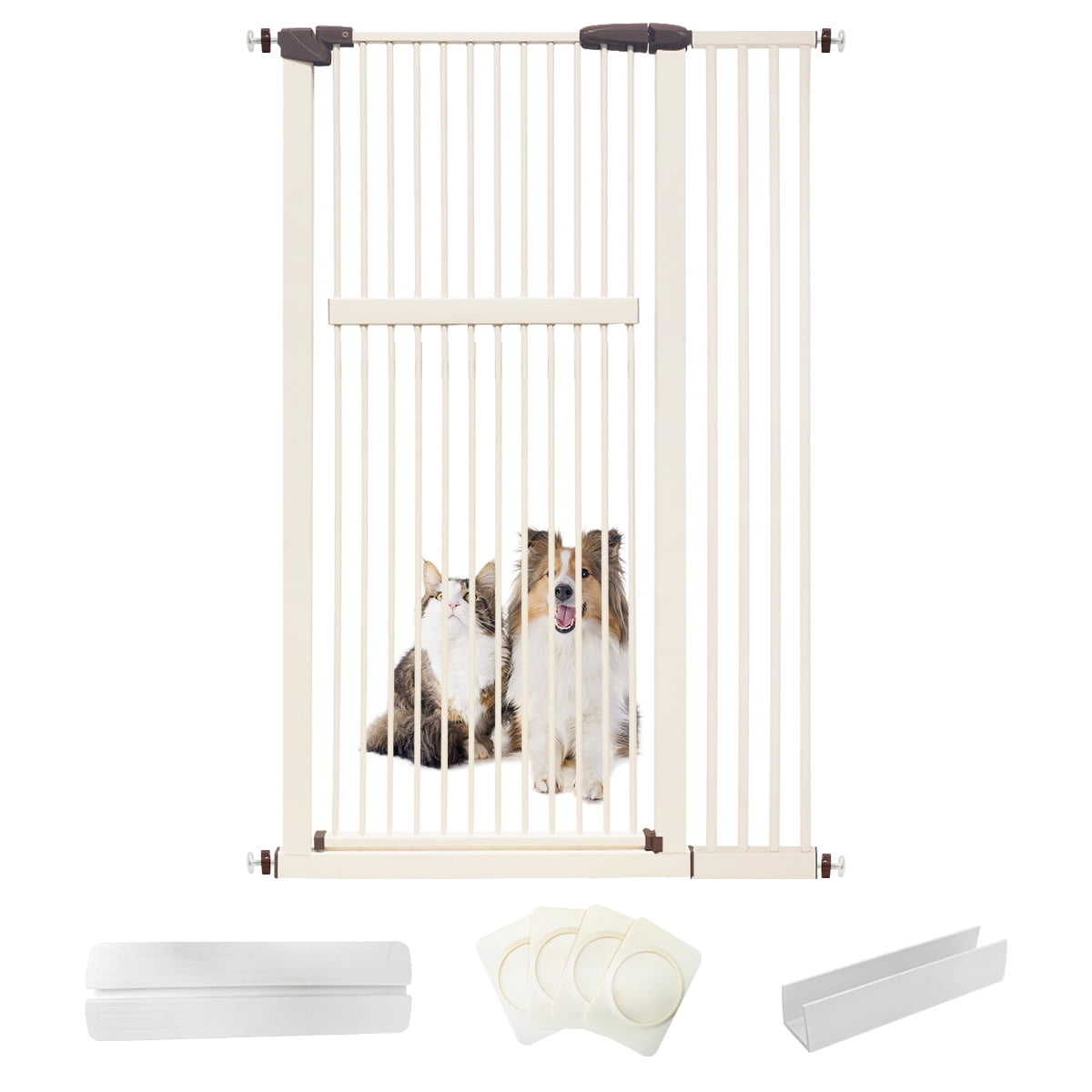 Lumizone Extra Tall Pet Gate 55.12" High Pressure Mounted 38.39"-42.51 ...