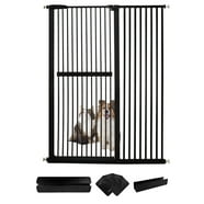 Fairy Baby 61.02" Extra Tall Pet Gate with Cat Door, 30"- 63.4" Wide ...