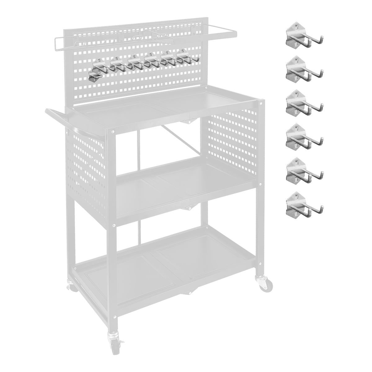 Lumizone Tool Cart Hook Set B, Dimensions: Width 2.16" x Depth 1.96" x ...
