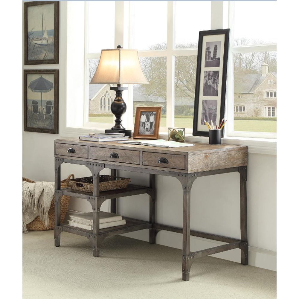 Lumna Executive Oak Desk - Walmart.com