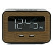 i-box Lite Wooden Alarm Clock with USB Phone Port, LED Display, FM ...
