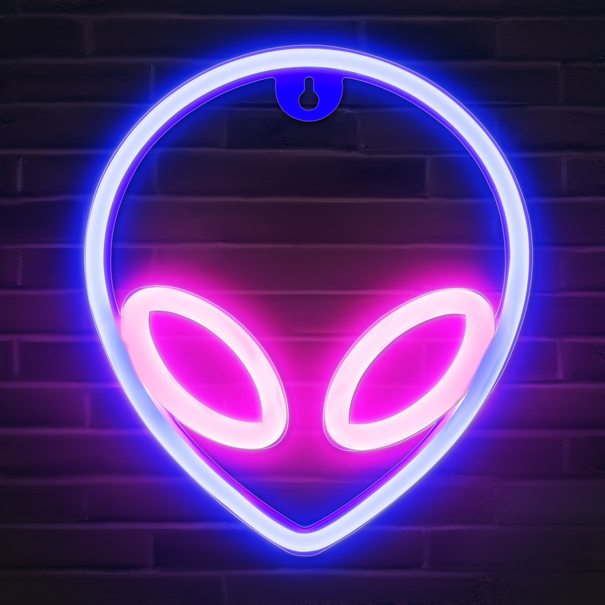Lumoonosity Alien Neon Sign Pink & Blue LED for Bedroom Wall Decor ...