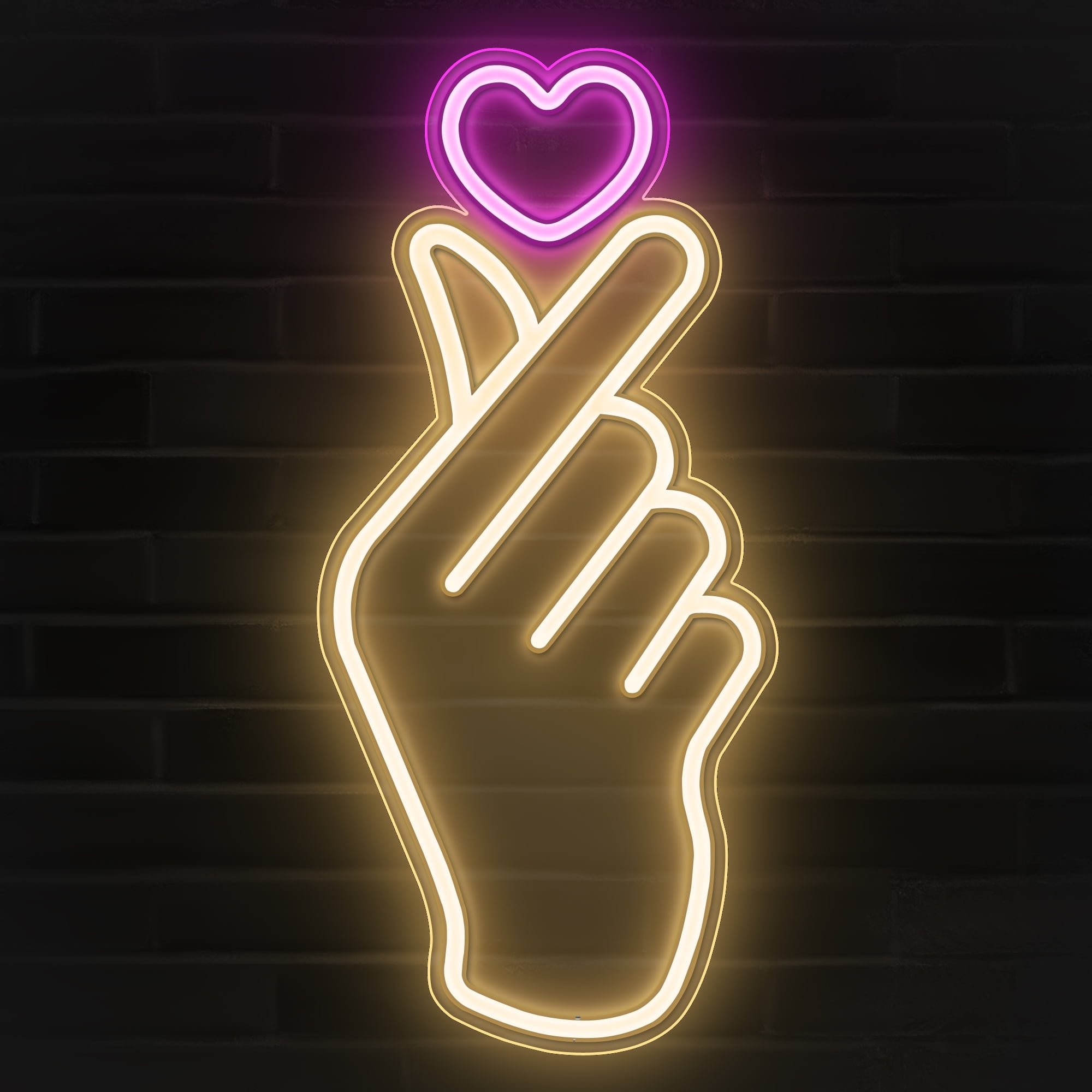 Lumoonosity Finger Heart Neon Signs Premium LED Neon Sign - Walmart.com