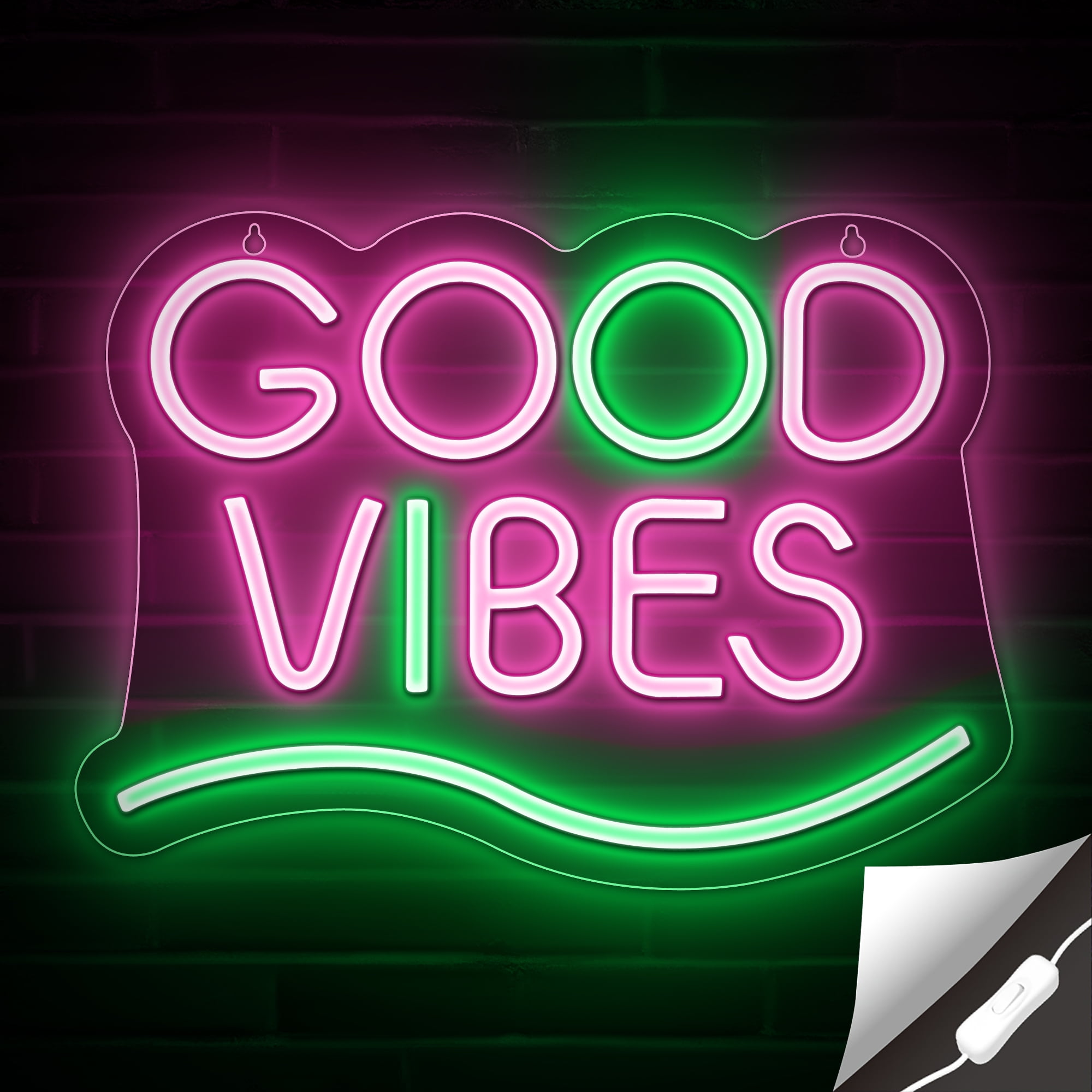 Lumoonosity Good Vibes Neon Sign - Large Good Vibes Neon Lights for ...