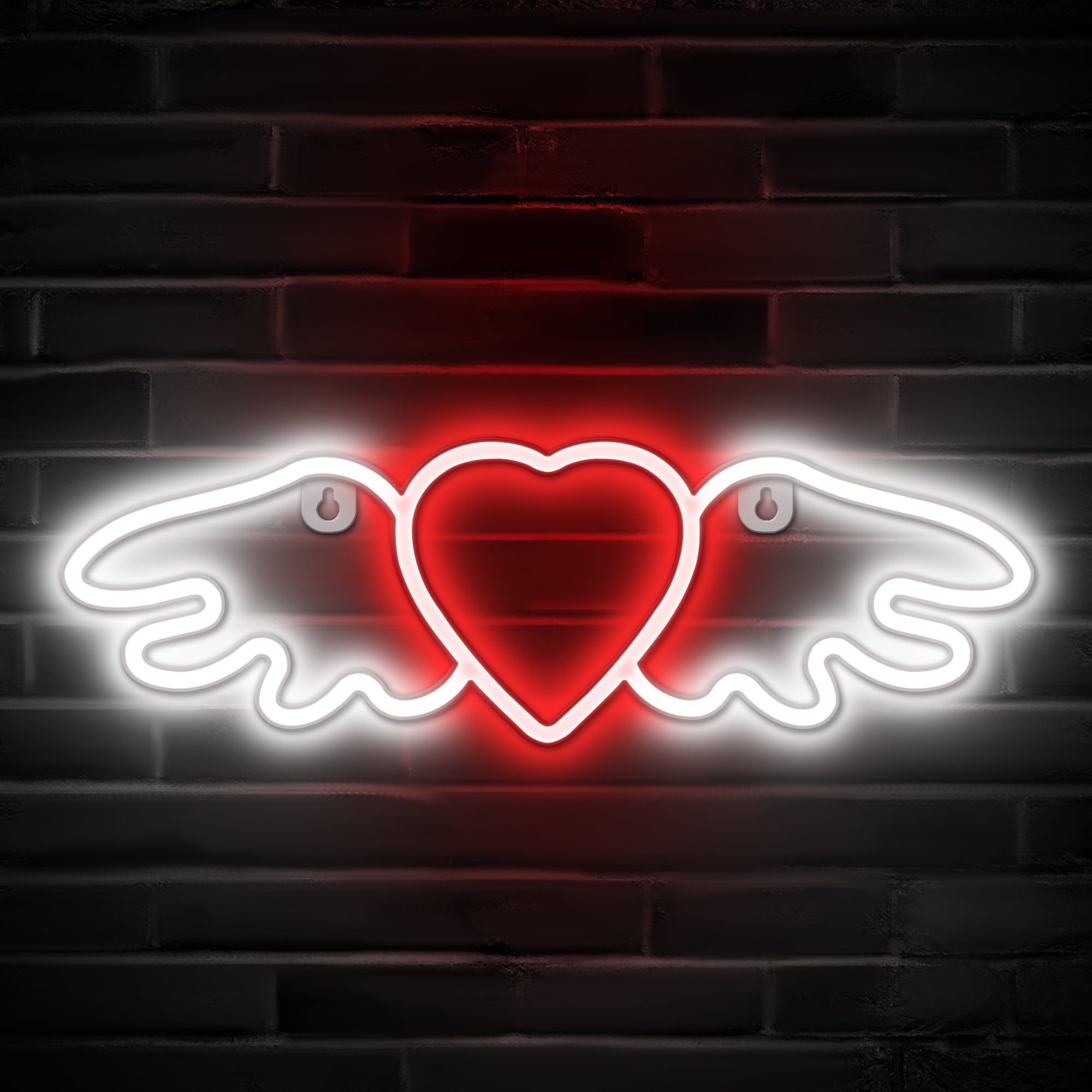 Lumoonosity Heart Angel Wings Neon Sign - Neon Heart & Angel Wings Neon ...
