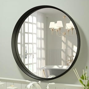 Lumora 30.2" Round Bathroom Mirror Deep Frame Vanity Mirror Wall ...