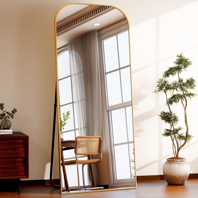 Lumora 26"x71" Full Length Mirror Top Rounded Corner Aluminum Frame ...