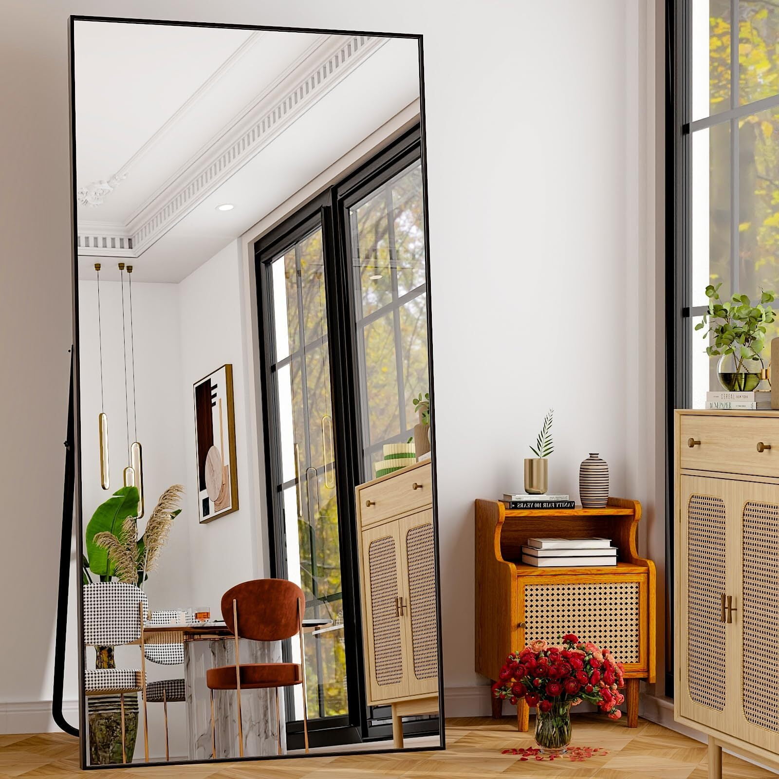 Lumora 34"x76" Rectangle Full Length Mirror Aluminum Frame Floor Mirror ...