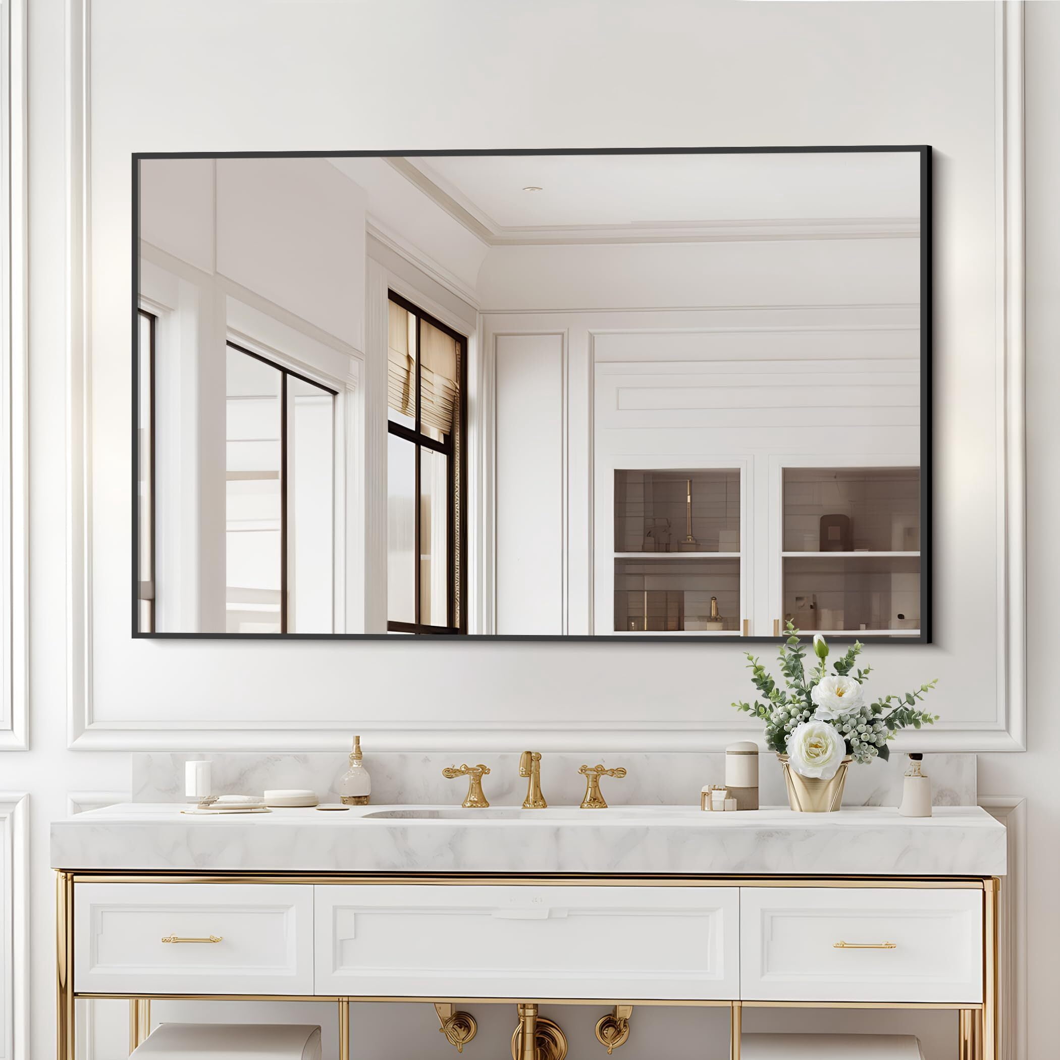 Lumora 38.1"x26" Rectangle Bathroom Mirror Wall-mounted Mirror with ...